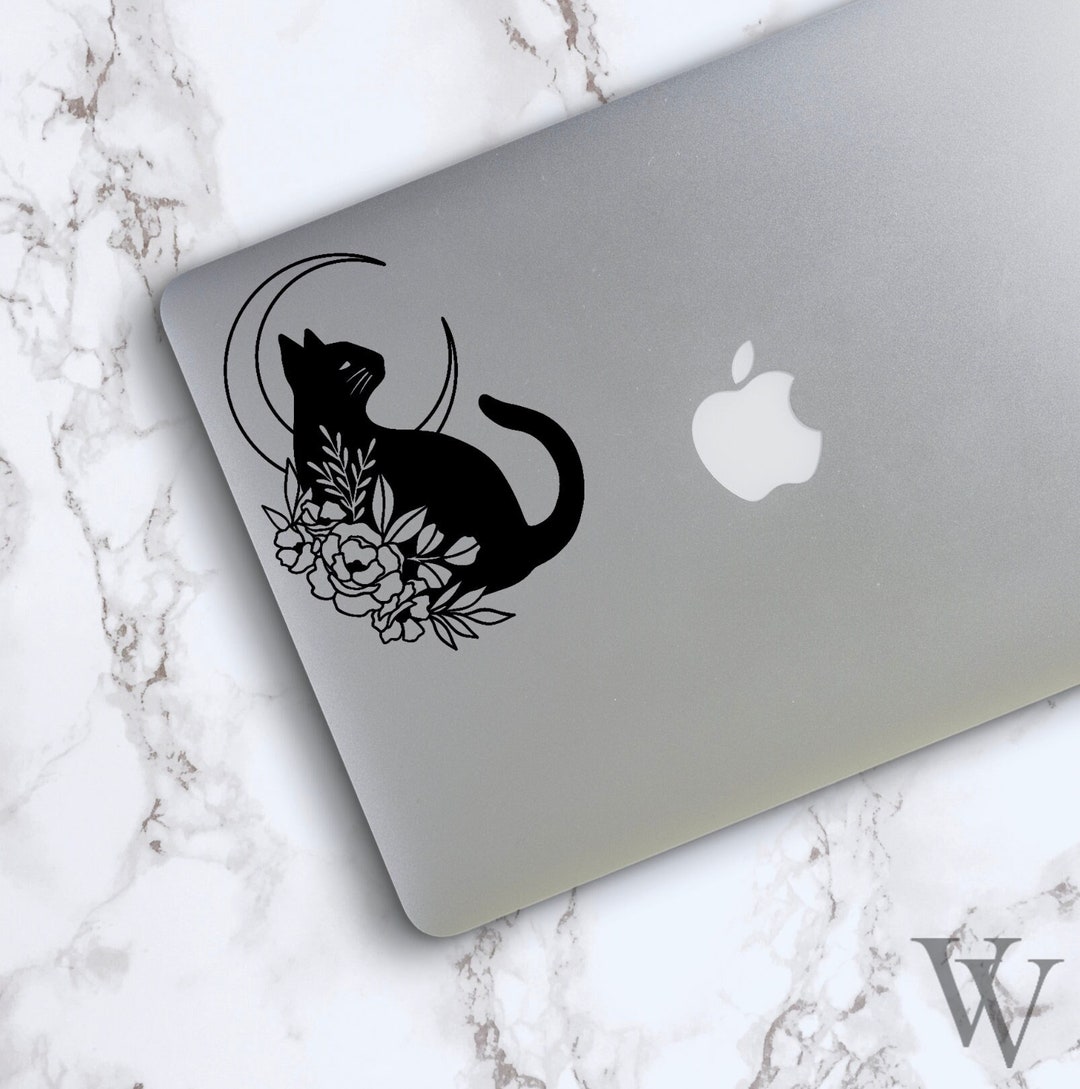 Cat Decal, Floral Cat Decal, Kitten Decal, Cat Mom Decal, Vinyl Decal ...