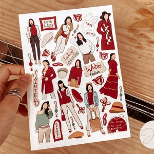 Winter Fashion Cute Cozy Winter Outfits Stickers Winter - Etsy