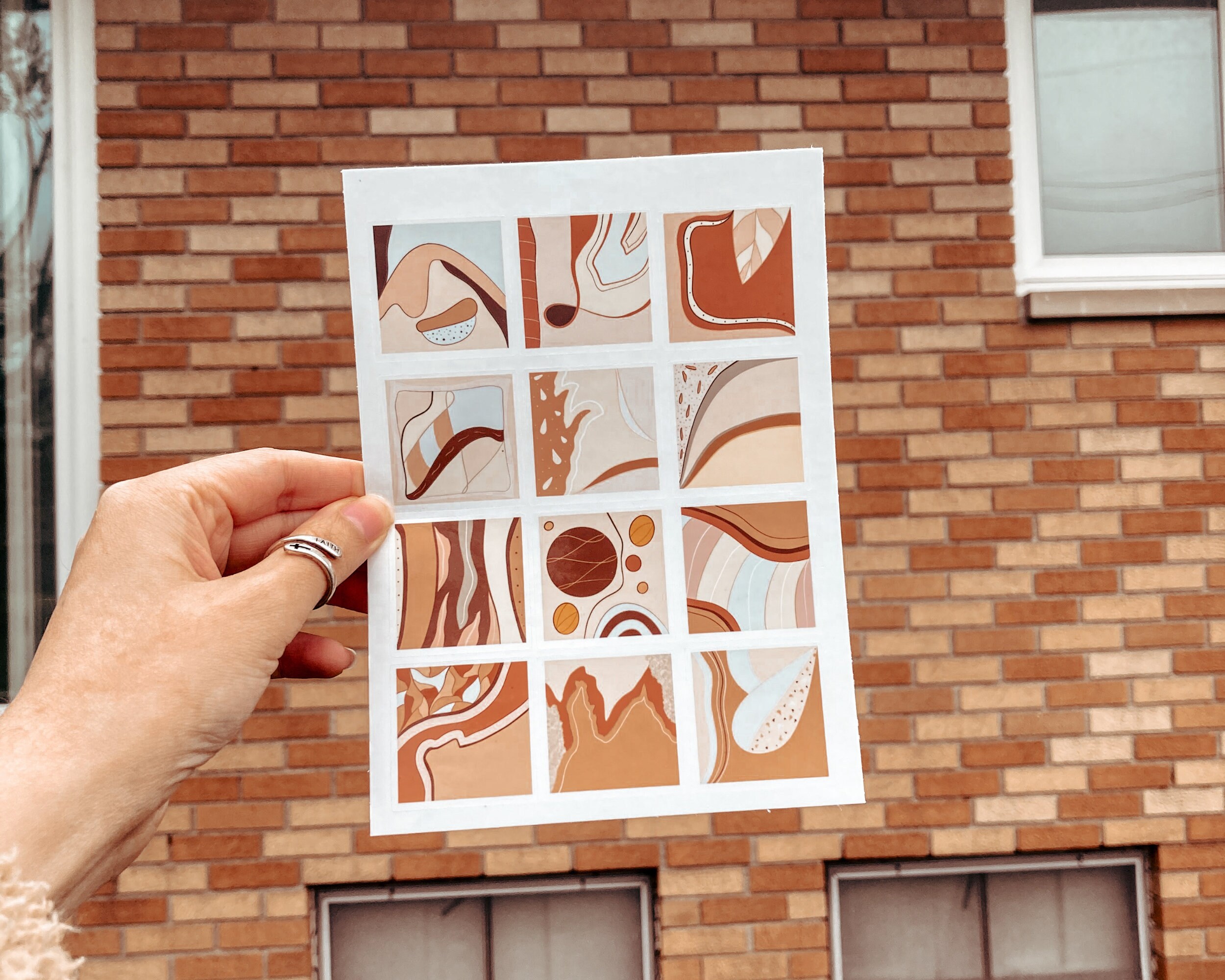 Soft Neutral Prints Cute Aesthetic Soft Designs, Aesthetic Stickers ...