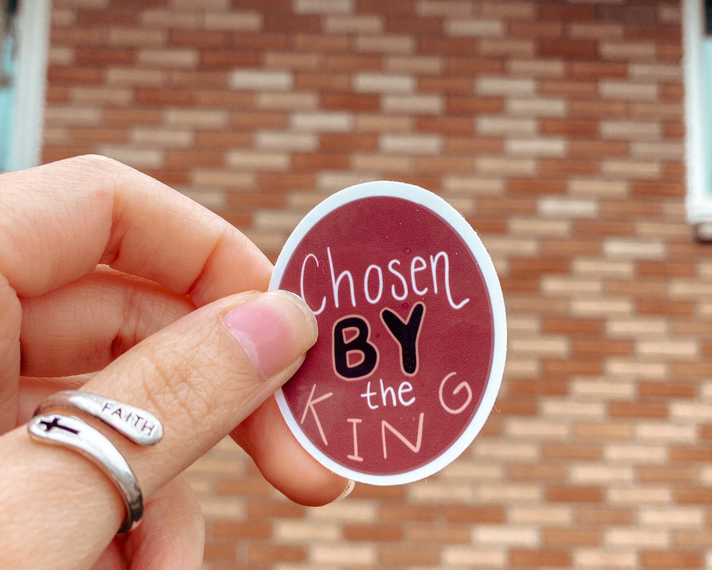 Chosen by the King Cute Motivational Christian Glossy Sticker, Vinyl ...