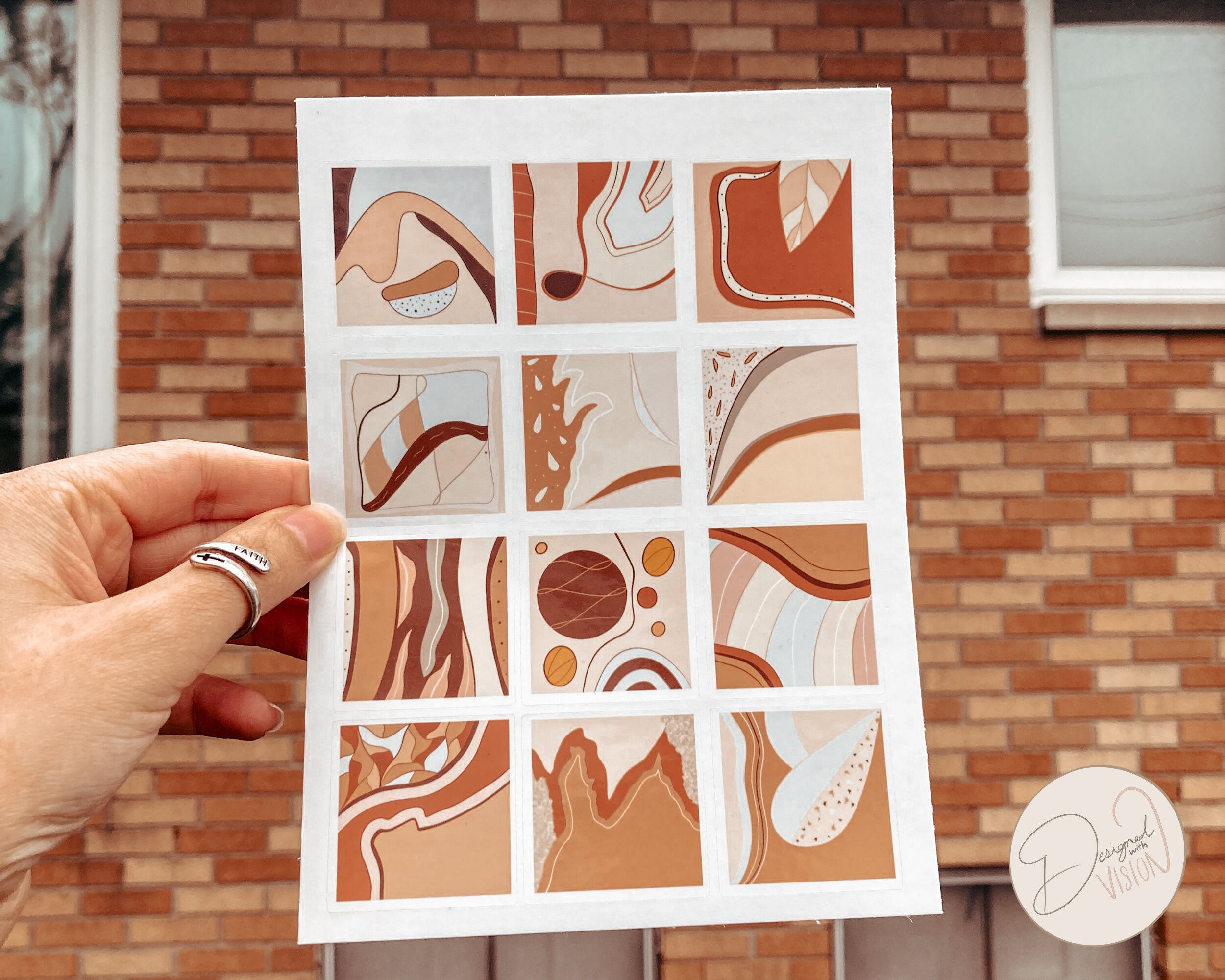 Soft Neutral Prints Cute Aesthetic Soft Designs, Aesthetic Stickers ...