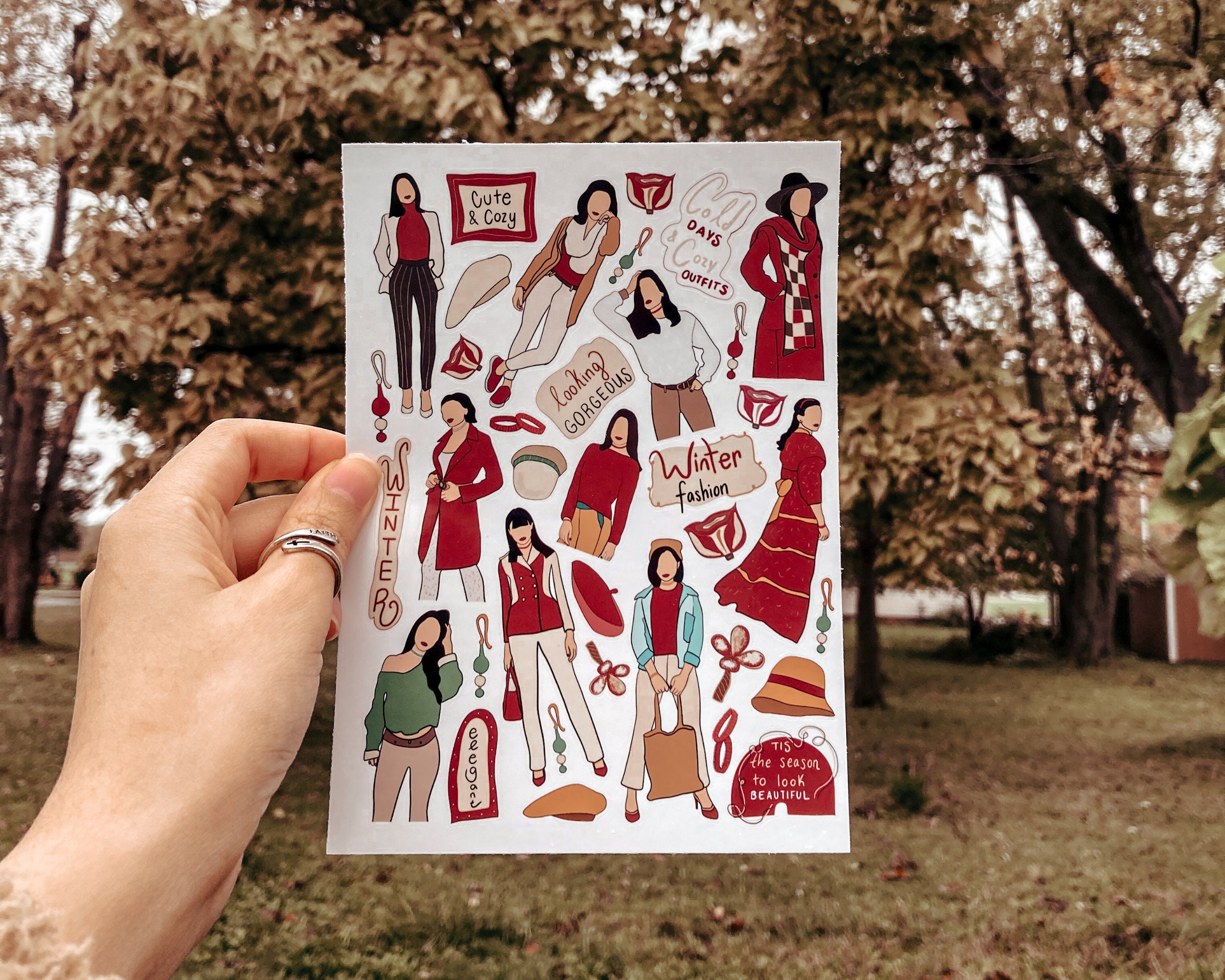 Winter Fashion Cute Cozy Winter Outfits Stickers Winter - Etsy