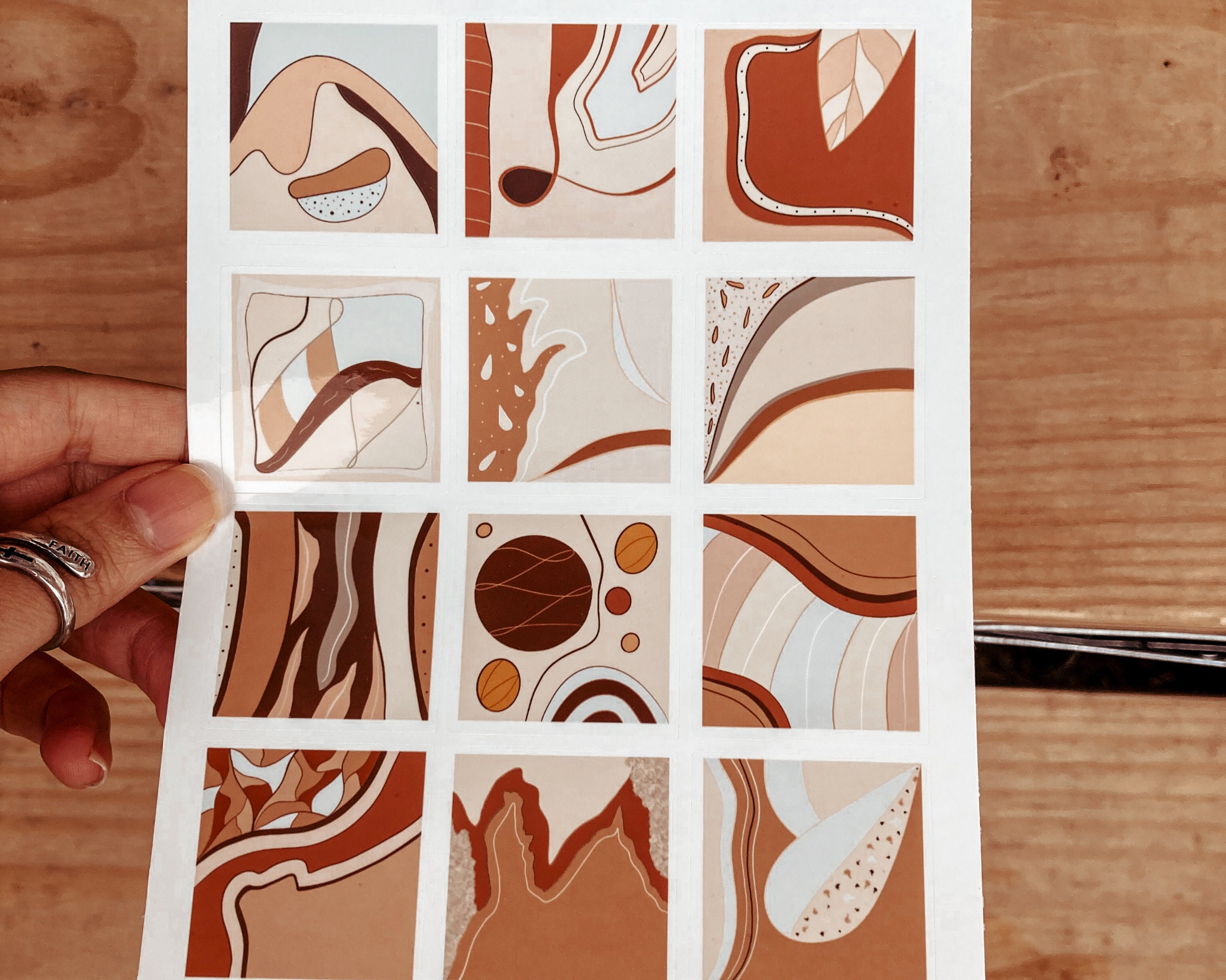 Soft Neutral Prints Cute Aesthetic Soft Designs, Aesthetic Stickers ...