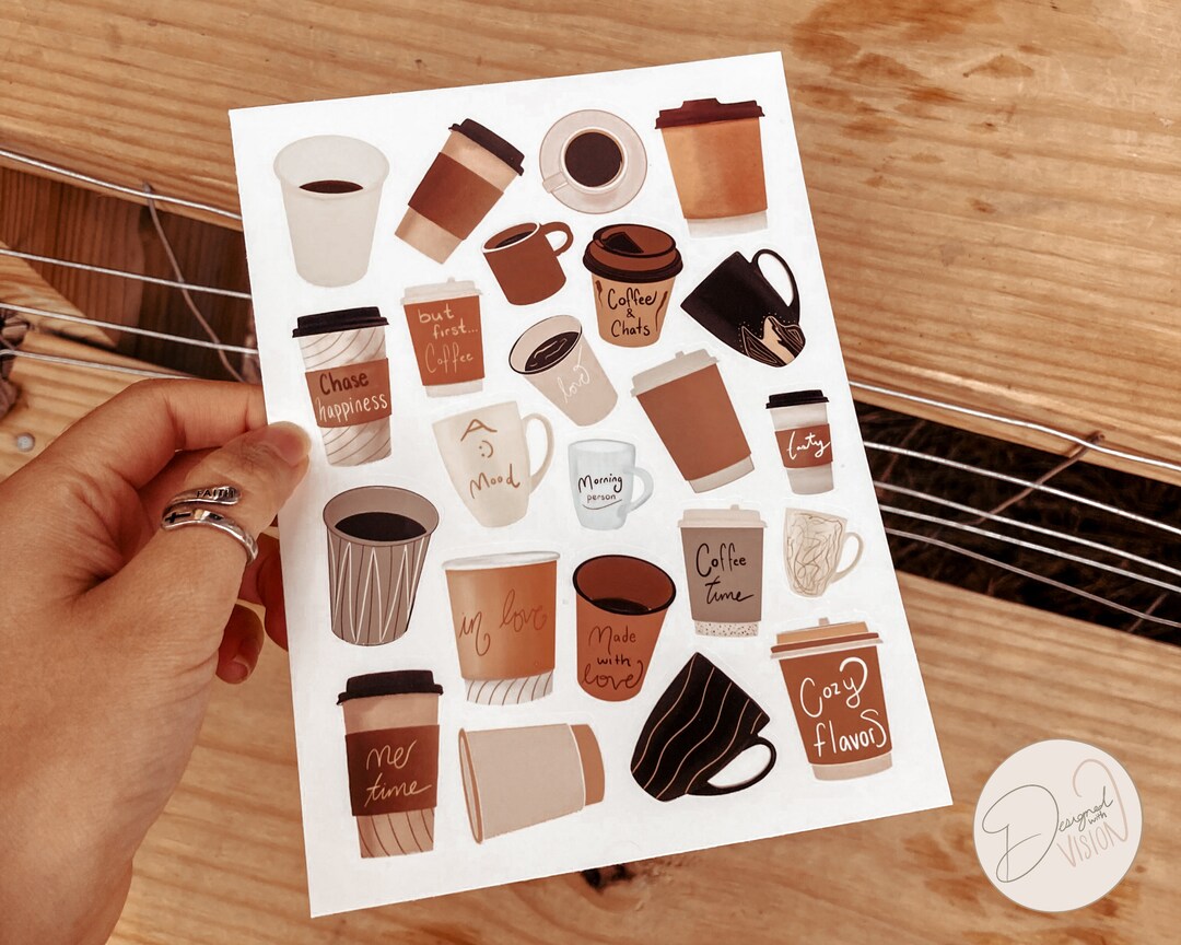 Coffee Mugs Cute Aesthetic Coffee Mugs Sticker Sheet Coffee - Etsy