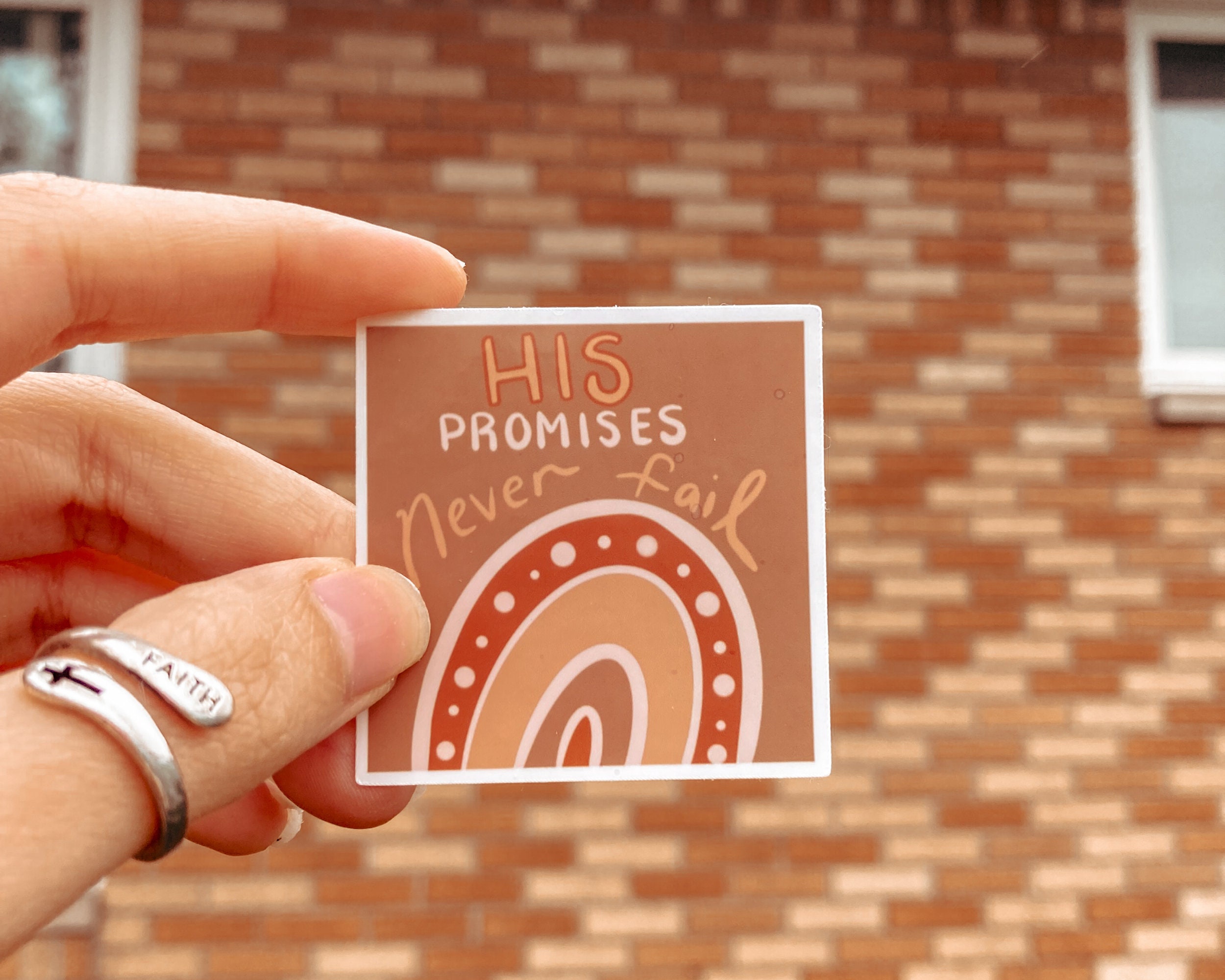 His Promises Never Fail Cute Christian Glossy Sticker, Vinyl Sticker ...