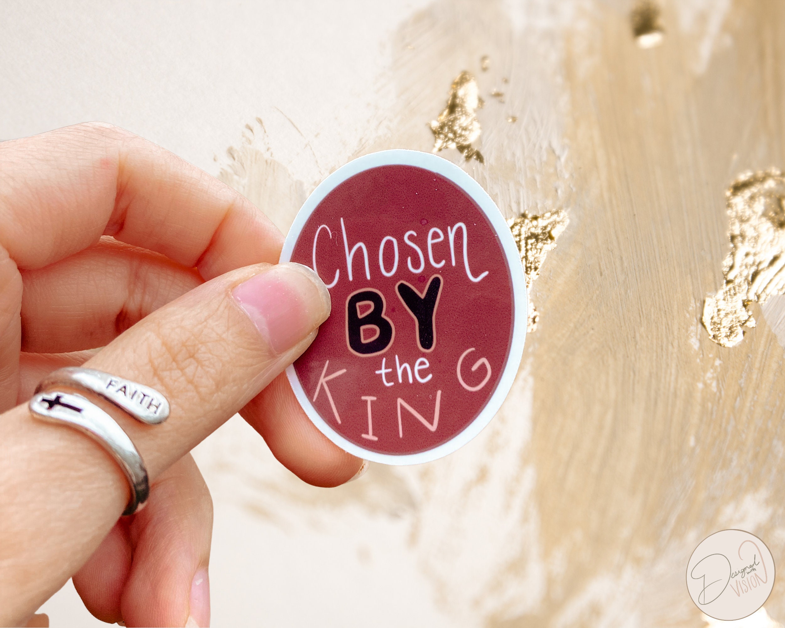 Chosen by the King Cute Motivational Christian Glossy Sticker, Vinyl ...