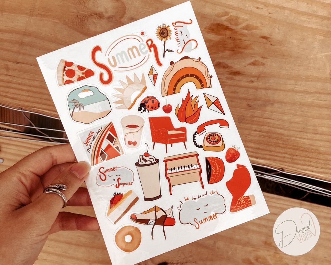 All Things Summer Cute Summer Things Stickers, Summer Sticker Sheet ...