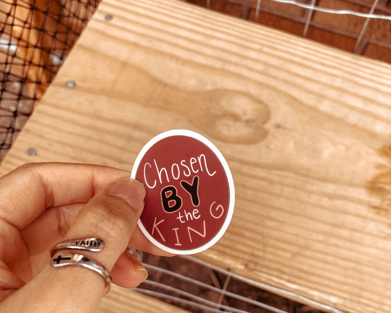 Chosen by the King Cute Motivational Christian Glossy Sticker, Vinyl ...