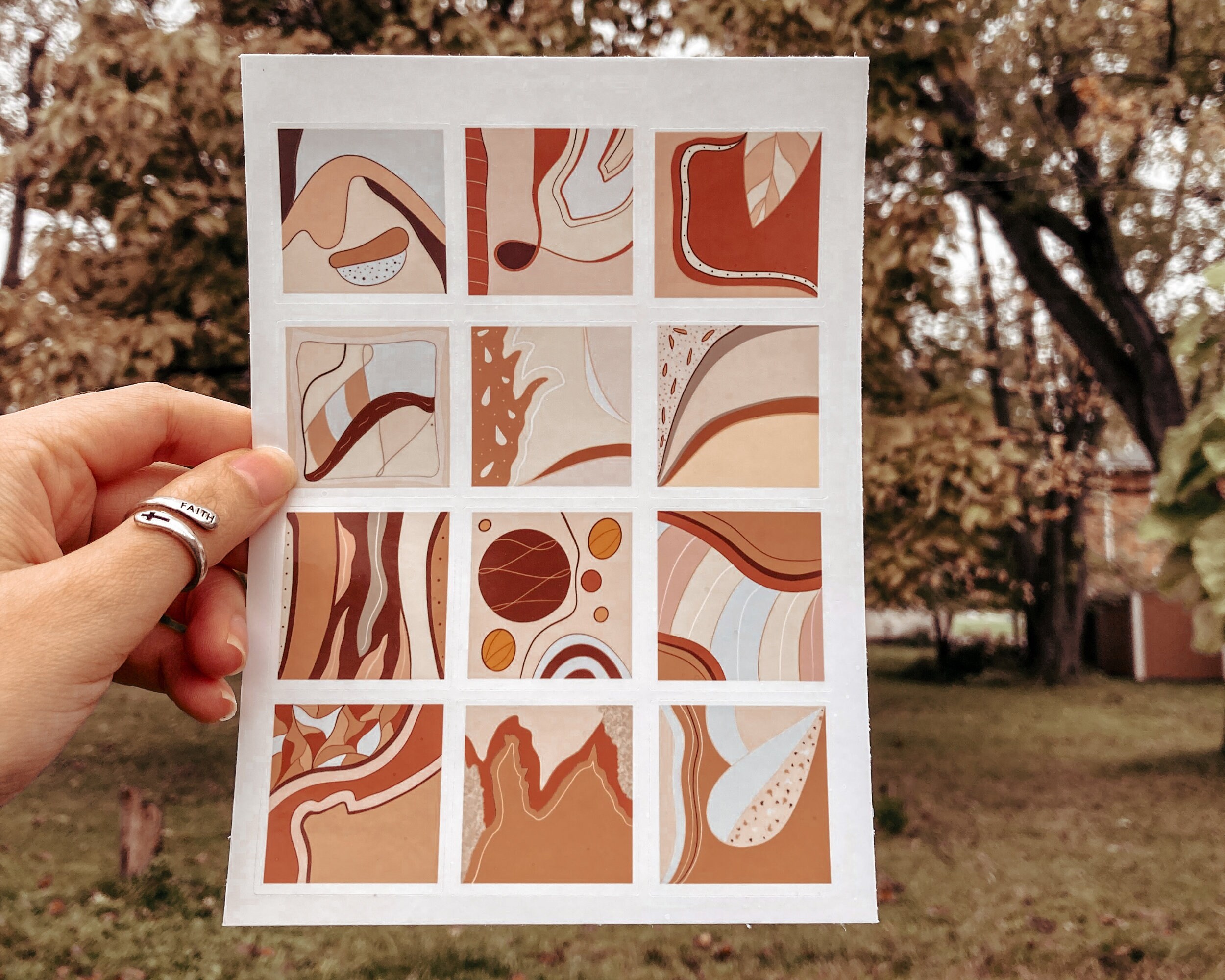 Soft Neutral Prints Cute Aesthetic Soft Designs, Aesthetic Stickers ...