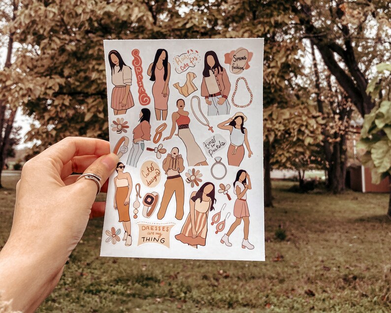 Spring Fashion Cute Pastel Spring Outfits Stickers, Spring Outfits ...