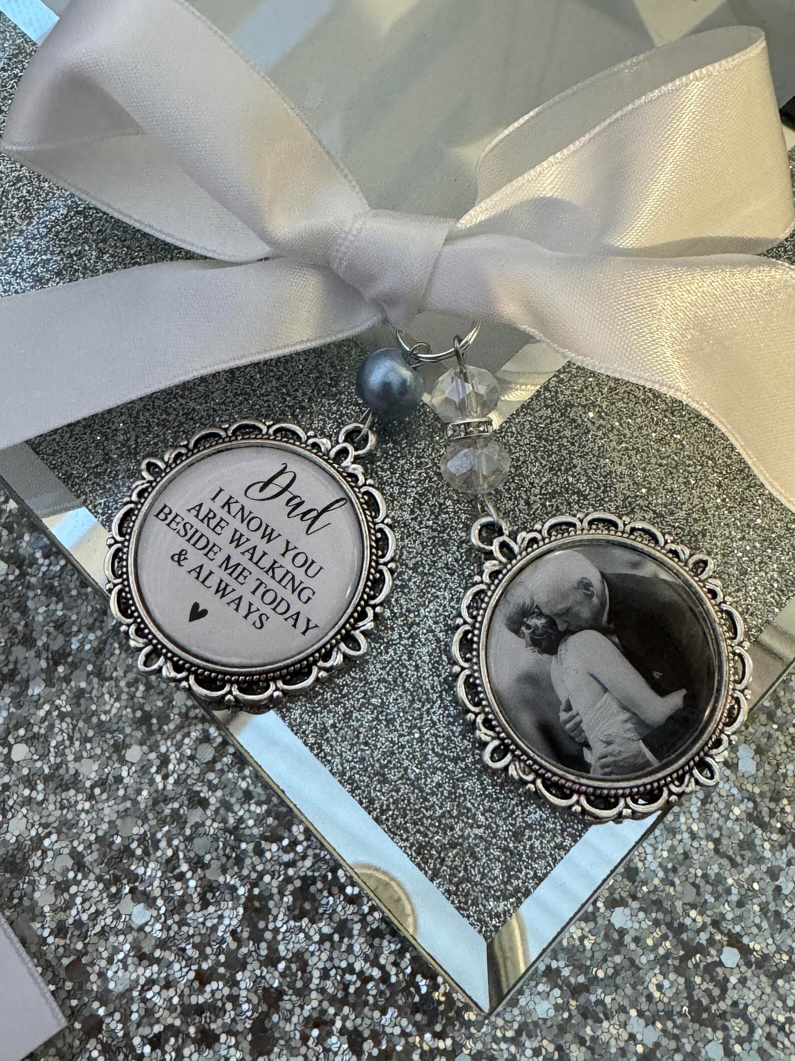 Photo Bridal Bouquet Charm/personalised Memorial Gift/rip/groom/bride ...