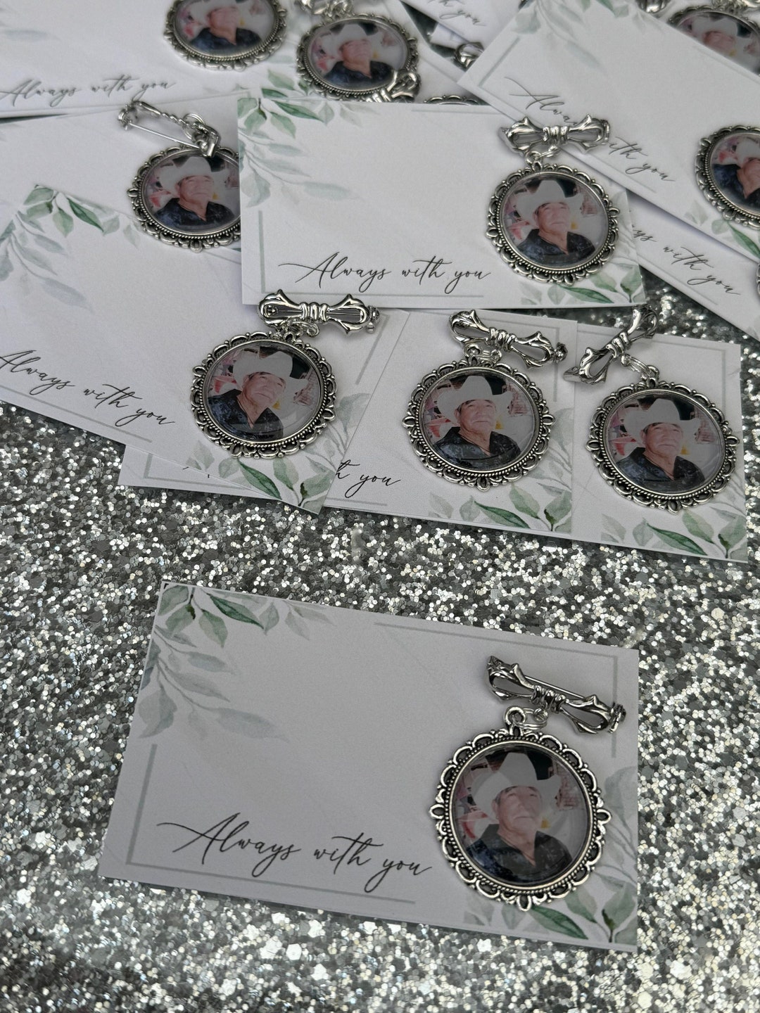 Funeral Favours Always With You Personalised Custom Memorial Photo Bow ...