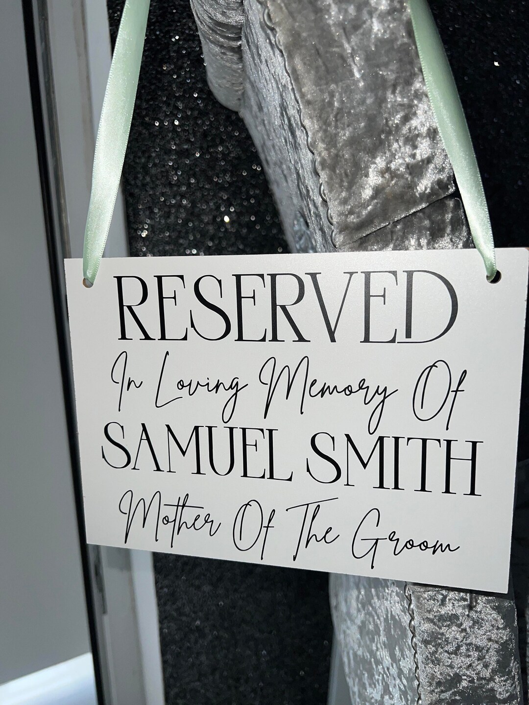 Personalised Personalized Reserved in Loving Memory/custom Name Seat ...