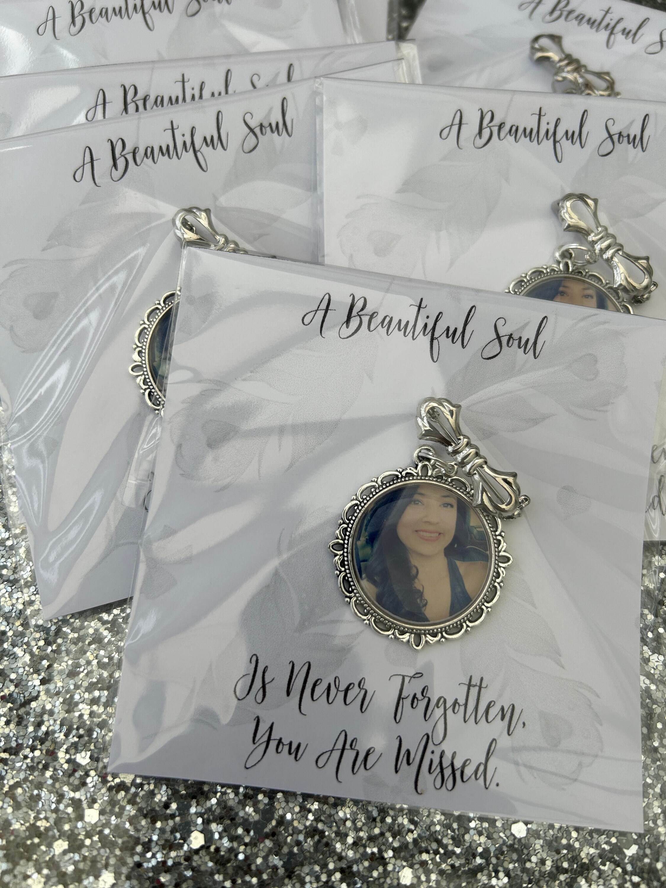 Memorial Photo Lapel Bow Pin/you Are Missed/forget Me Not/in Memory ...