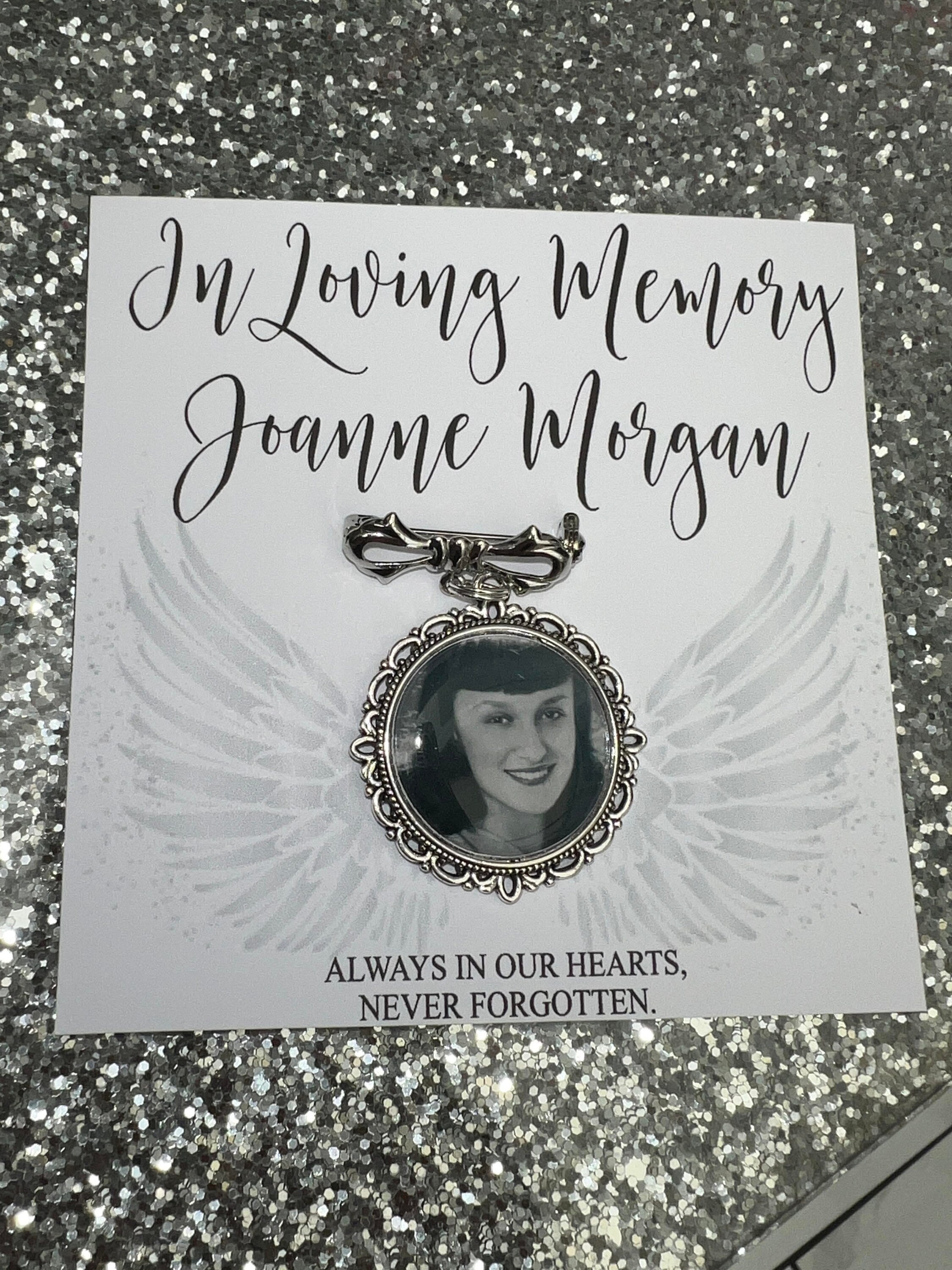 In Loving Memory Personalised Memorial Photo Bow Pin - Etsy