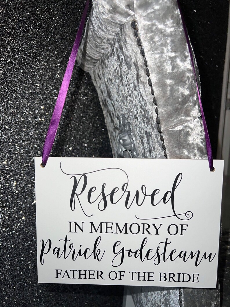 Wooden A5 Wedding Sign/personalised/memorial/memory/reserved Seat ...