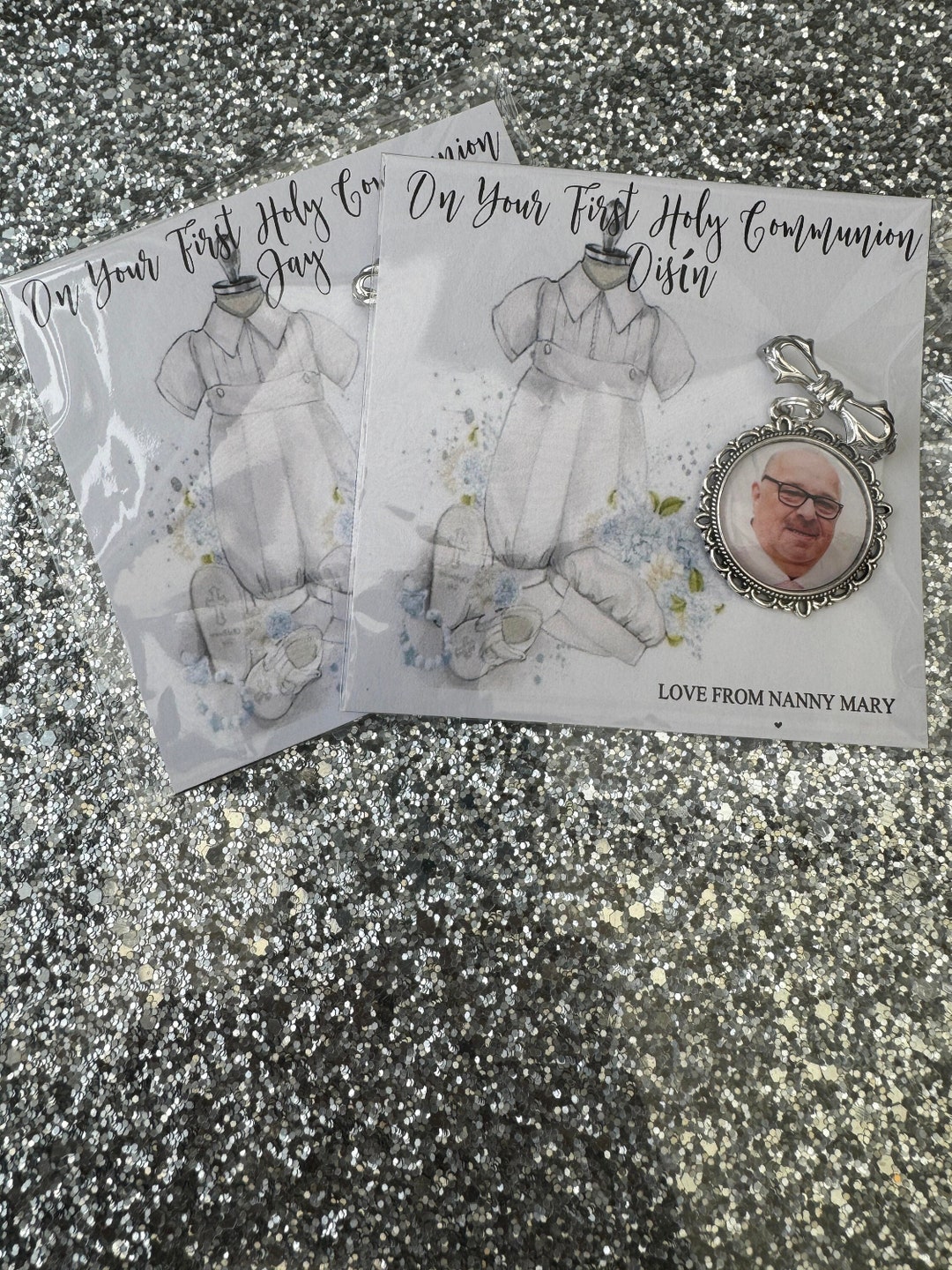 First 1st Holy Communion Personalised Photo Bow Charm Brooch Pin/holy ...