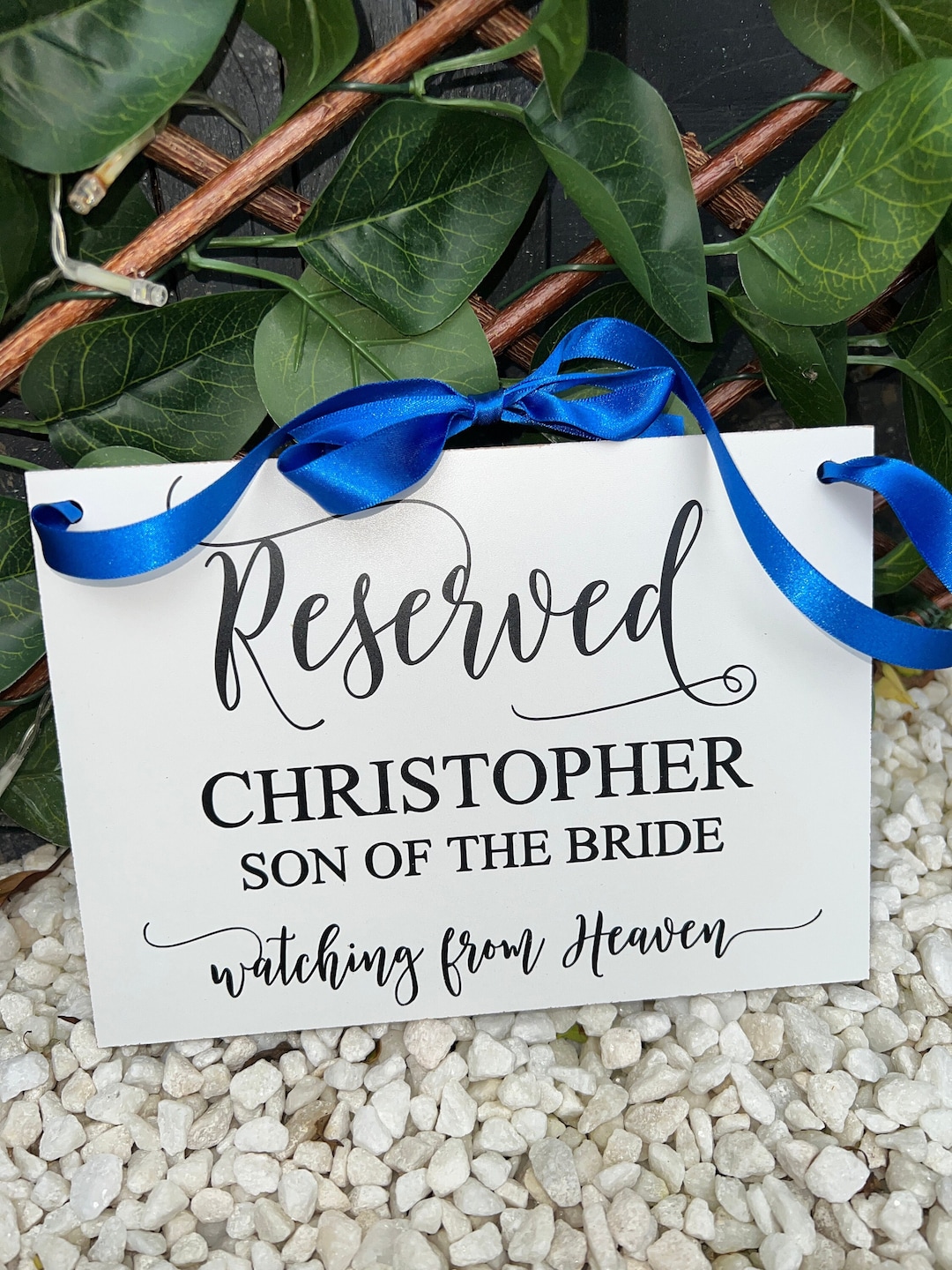 Personalised Personalized Reserved in Loving Memory Custom Name Seat ...