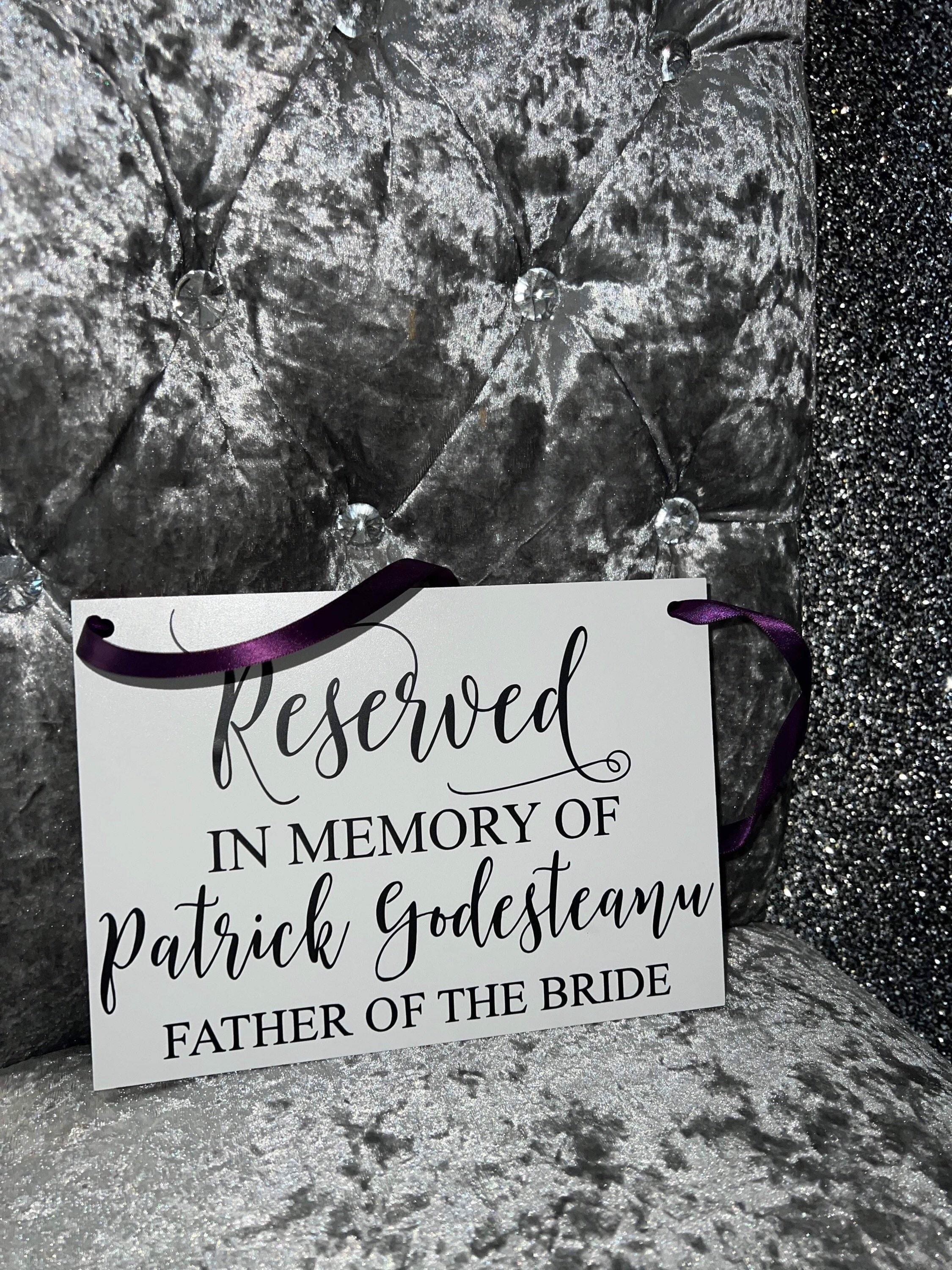 Wooden A5 Wedding Sign/personalised/memorial/memory/reserved Seat ...