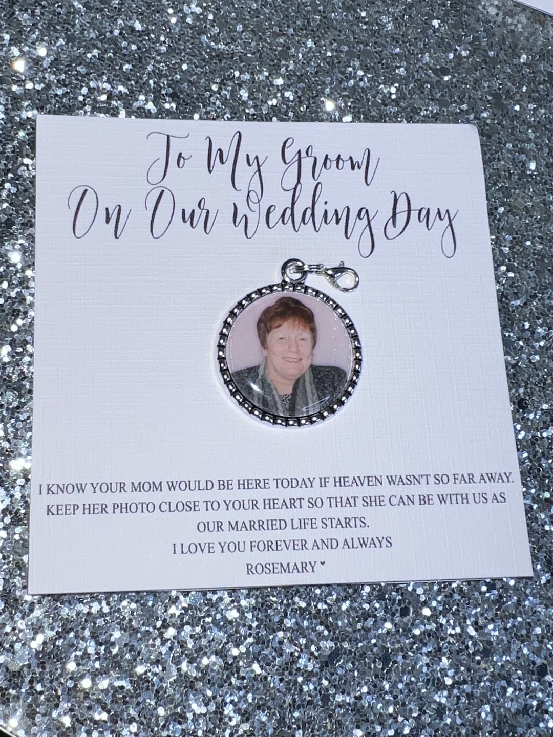 Personalised Memorial Photo Charm/gift for Groom/lobster/heaven/bride ...