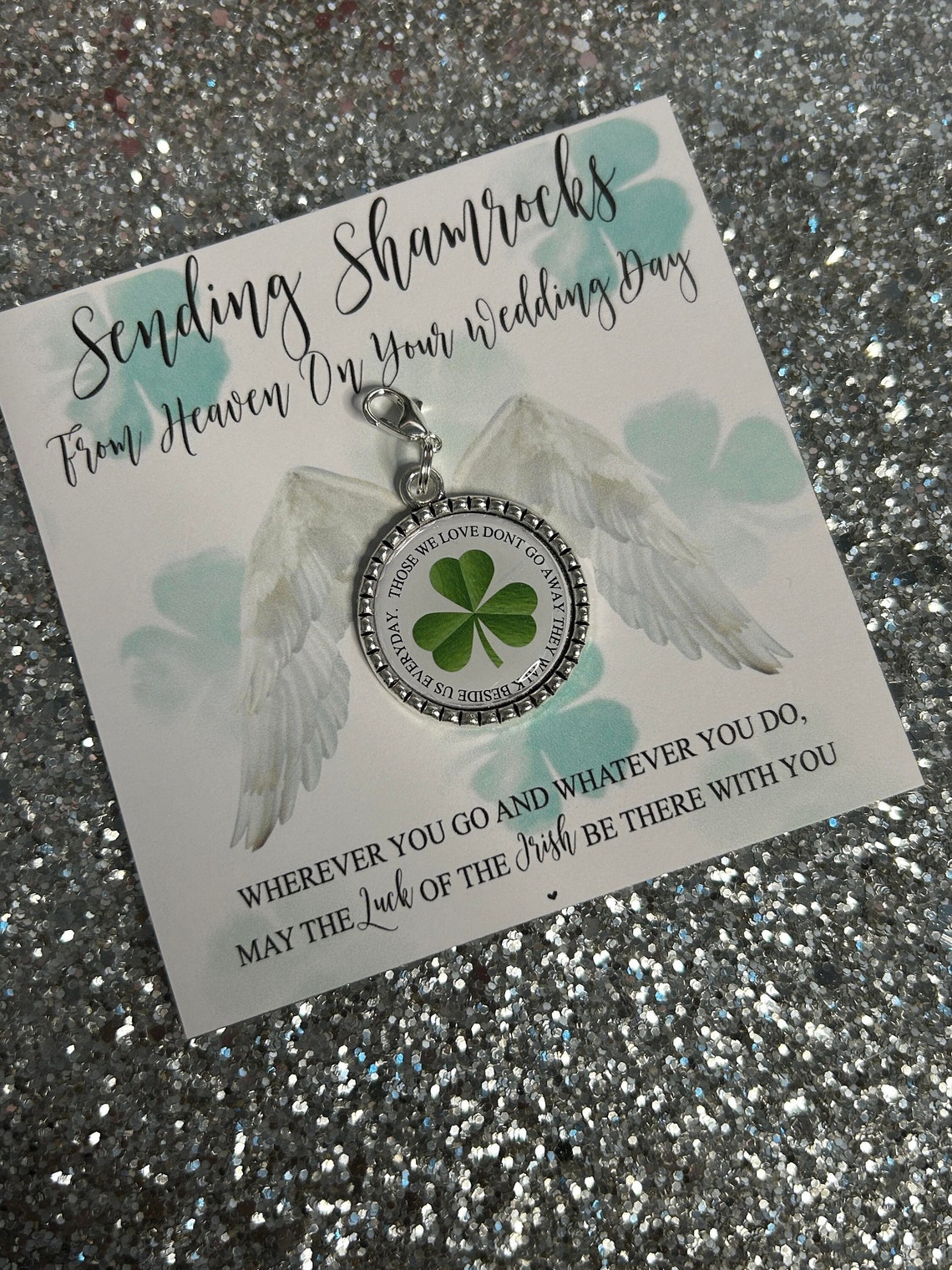 Good Luck Shamrock Wedding Charm/best Friend Gift/from Heaven/special ...