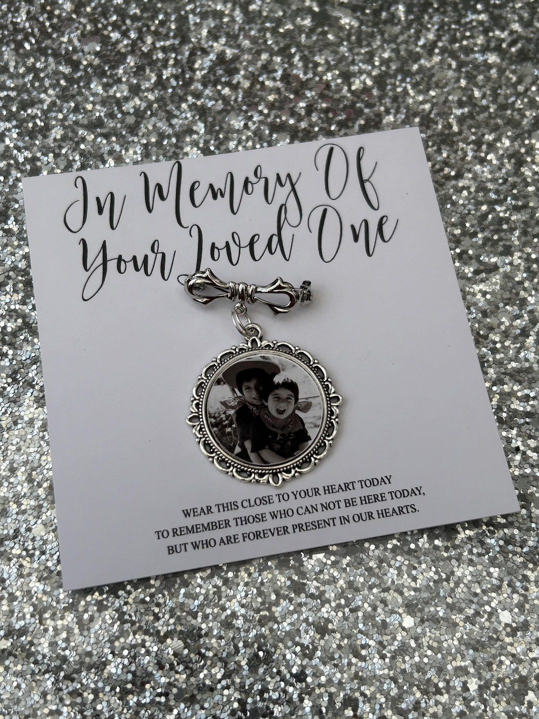 Memorial Bow Pin/custom Photo Lapel Pin/memorial Lapel Pin/in Loving ...