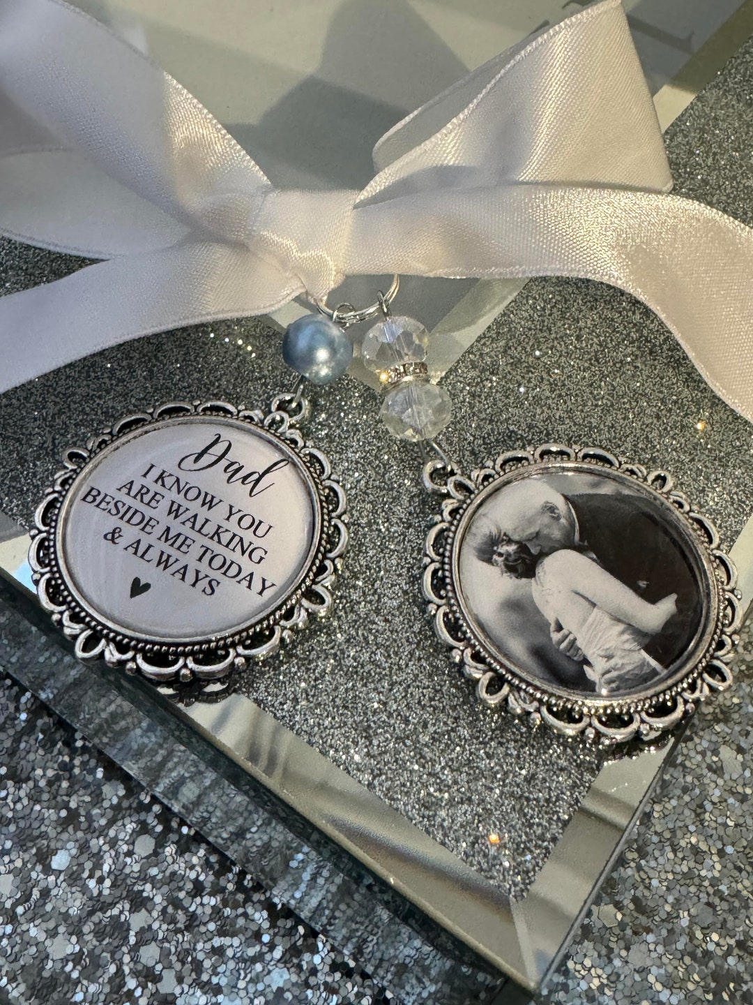 Photo Bridal Bouquet Charm/personalised Memorial Gift/rip/groom/bride ...