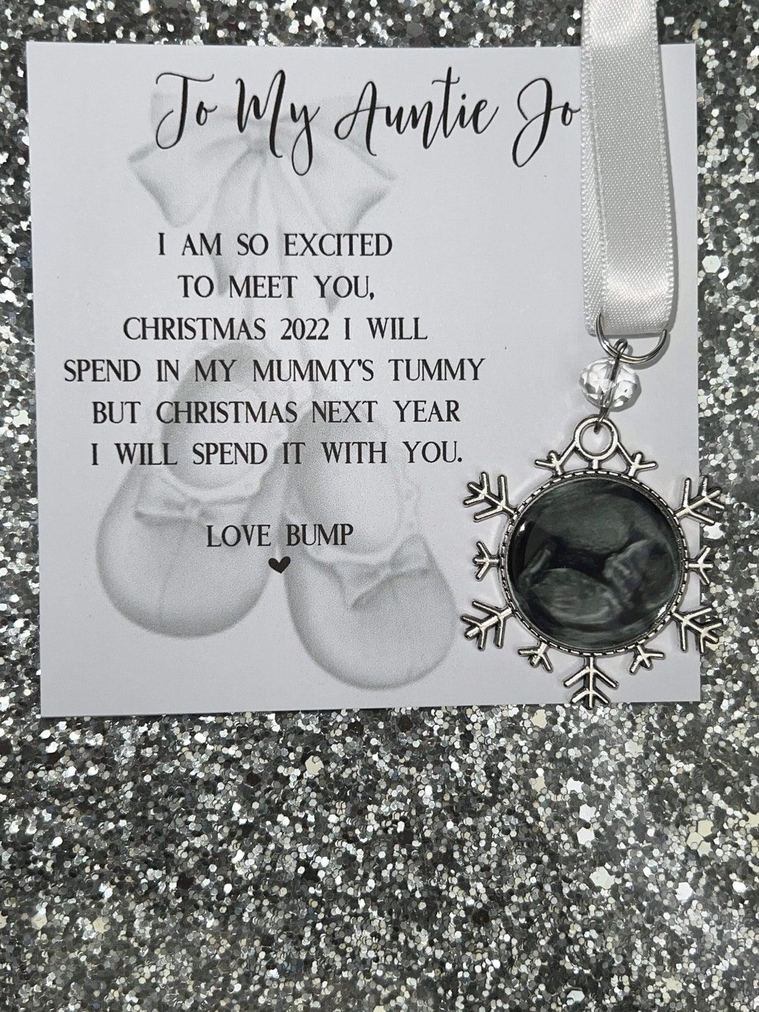 Personalised Ultrasound Baby Scan Photo Christmas Tree Bauble/stocking ...