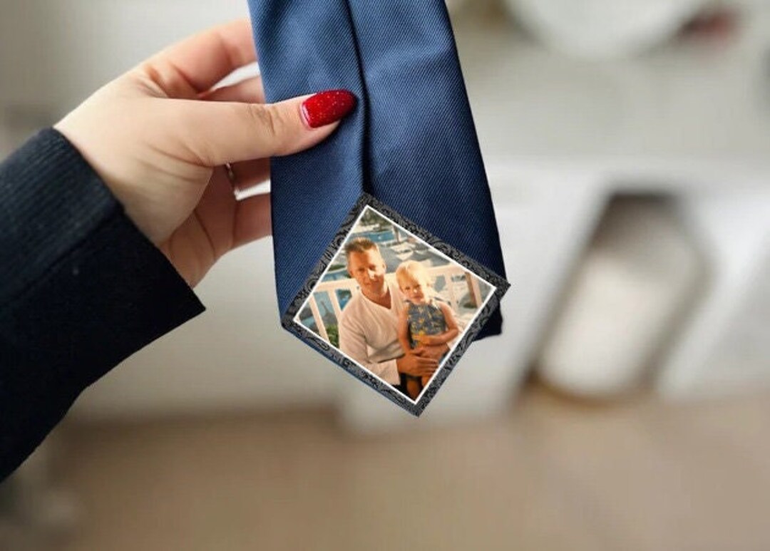 Personalised Photo Tie Label/dad/suit Label/tie Patch/tie Patch/father ...
