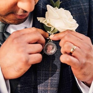 Personalised Memorial Photo Bow Charm/gift for Groom/him/heaven/bride ...