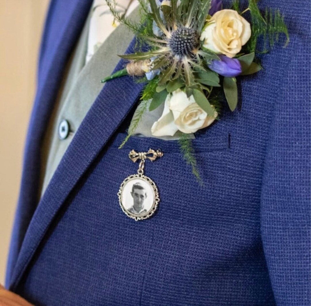 Personalised Memorial Photo Bow Charm/gift for Groom/him/heaven/bride ...