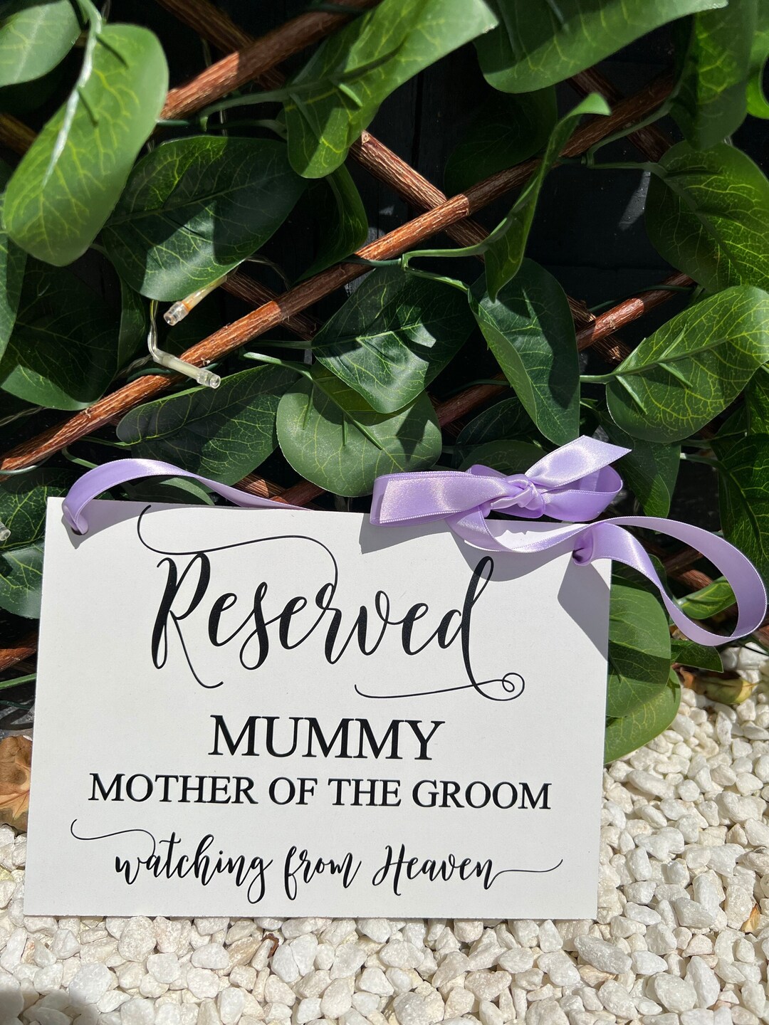 Memorial Reserved Seat Sign for Weddings and Events White Wood A5 - Etsy