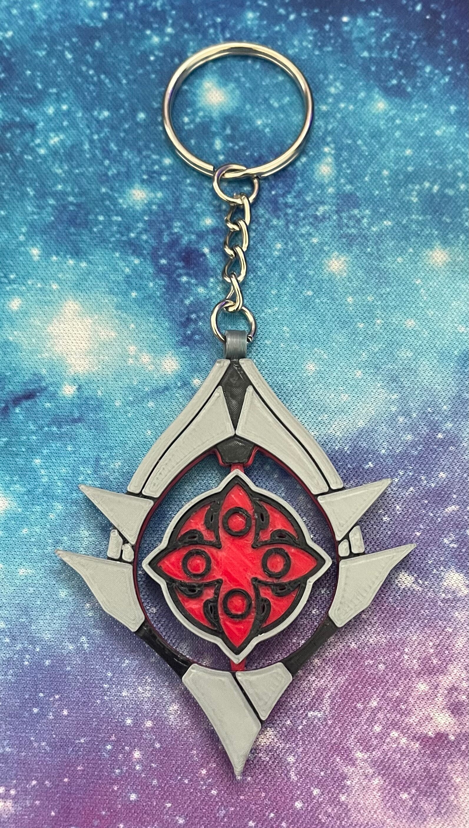 Genshin Impact Vision Spinning Keychain Silver Snezhnaya - Etsy