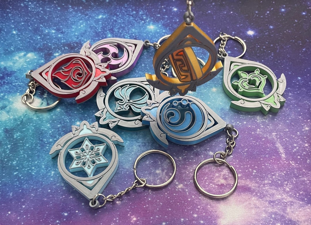 Genshin Impact Vision Spinning Keychain - Silver Sumeru Edition - 7 ...