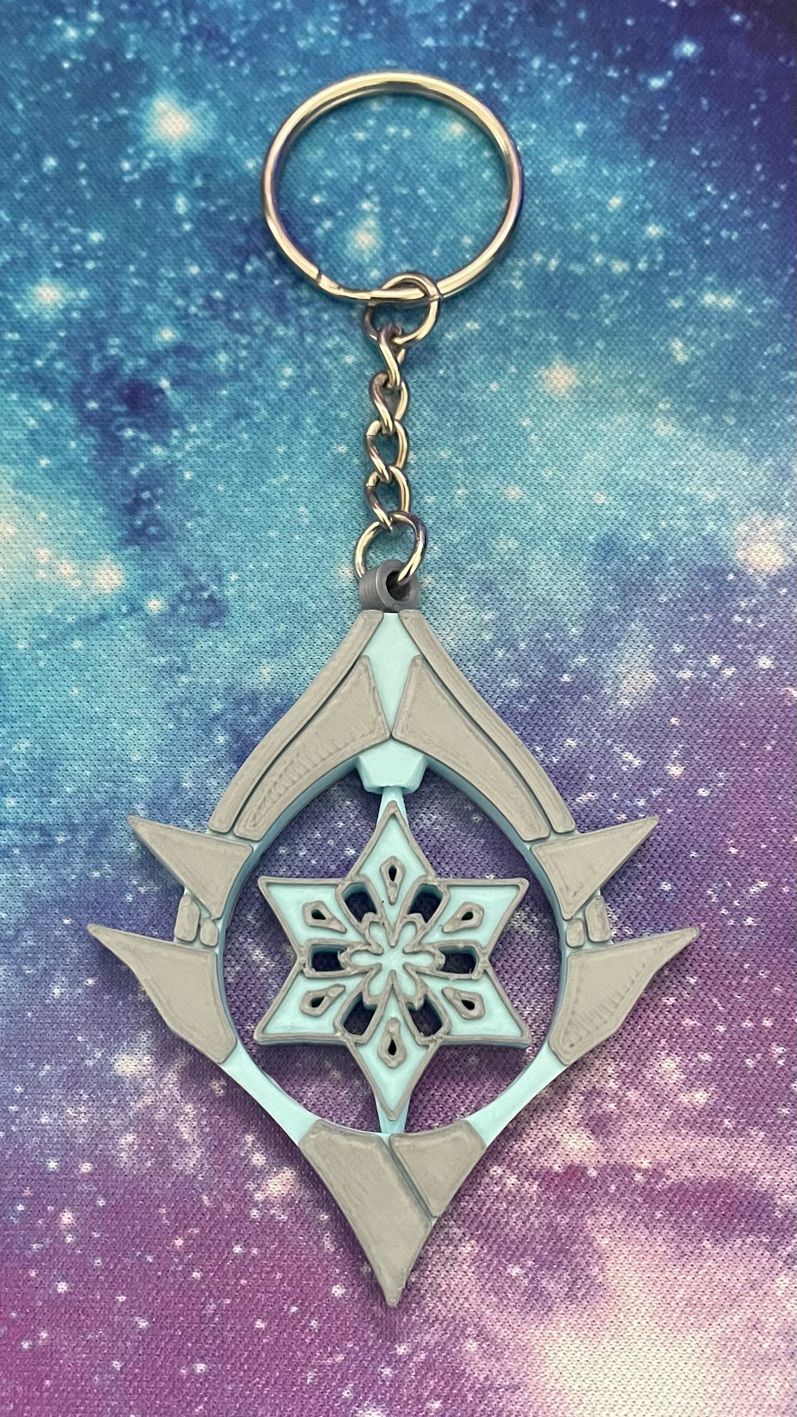 Genshin Impact Vision Spinning Keychain Silver Snezhnaya - Etsy