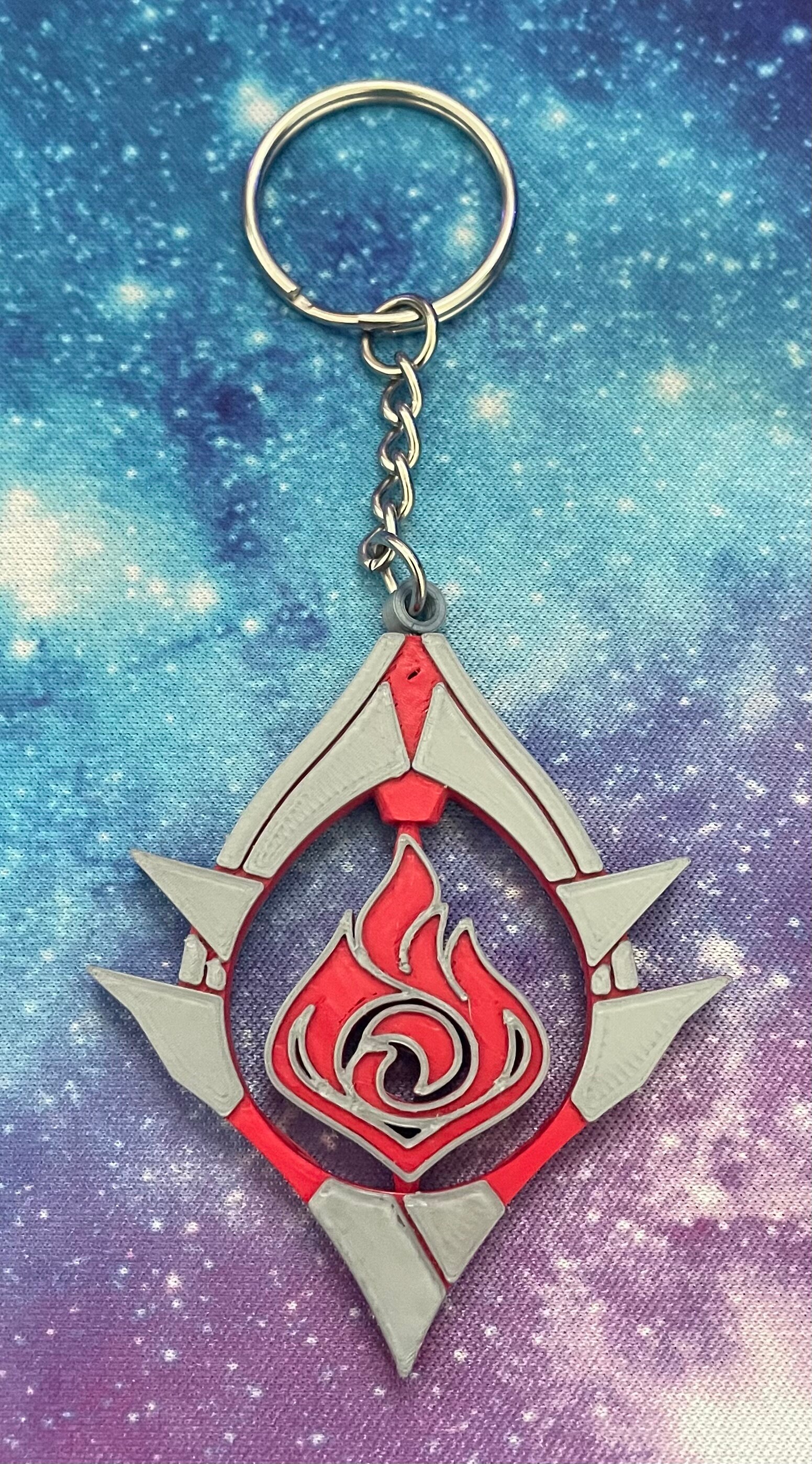 Genshin Impact Vision Spinning Keychain Silver Snezhnaya - Etsy