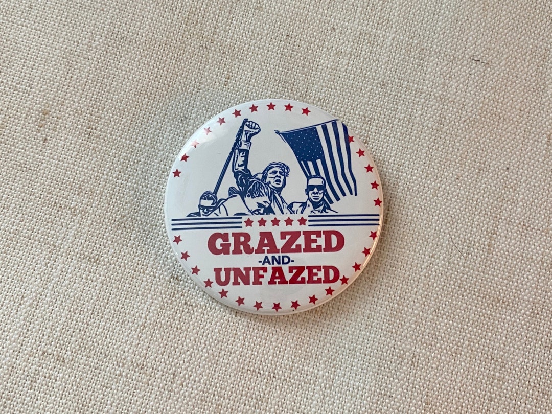 Trump Pinback Button USA Patriotic Pins for Trump Rally Pin Grazed and ...