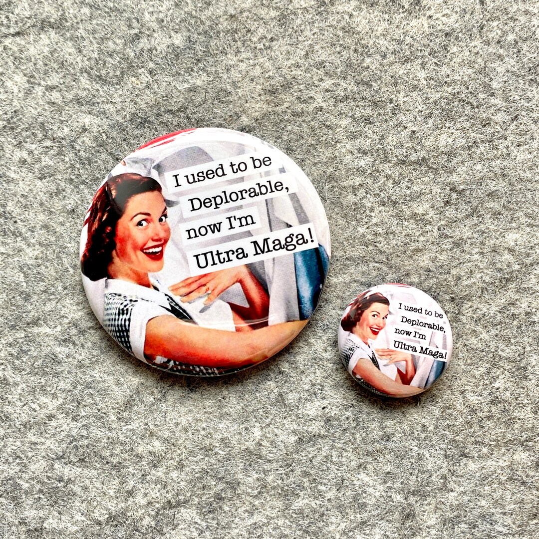 Ultra MAGA Pinback Buttons | USA Patriot | Funny Trump Pins and Pinback ...