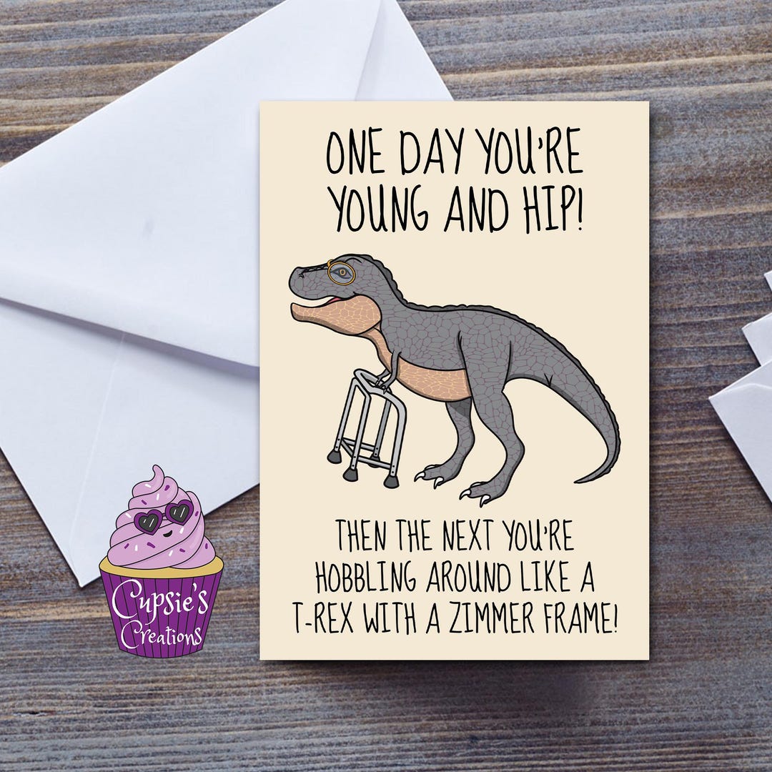 Funny Birthday Card, Meme Dinosaur T-rex Joke for Boyfriend, Mans ...
