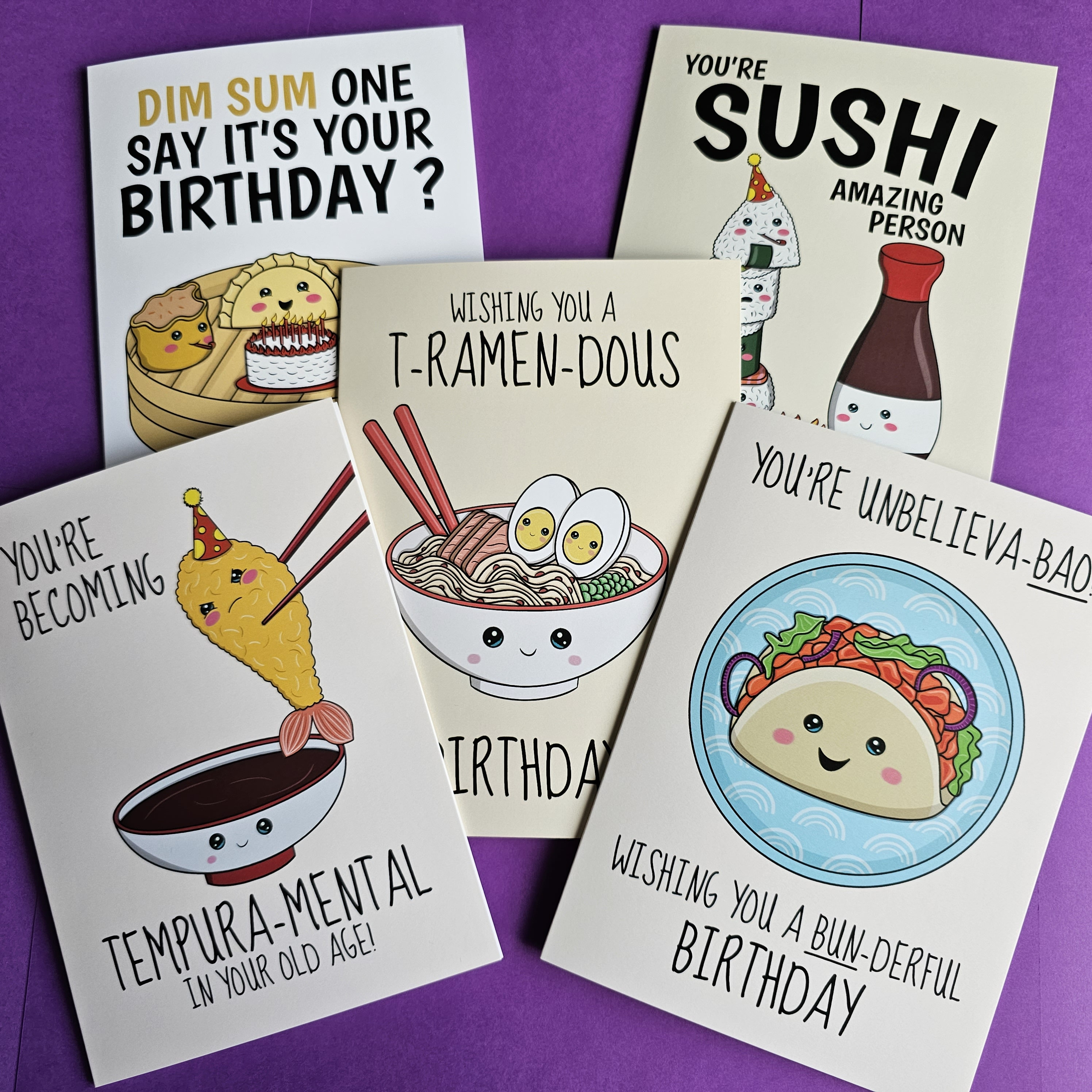 Cute Dim Sum Dumpling Birthday Card - Bao Bun Card - Chinese Food Card ...