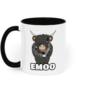 Funny Emo Cow Mug – Cute 'emoo' Highland Cow Gift for Emo Lovers ...