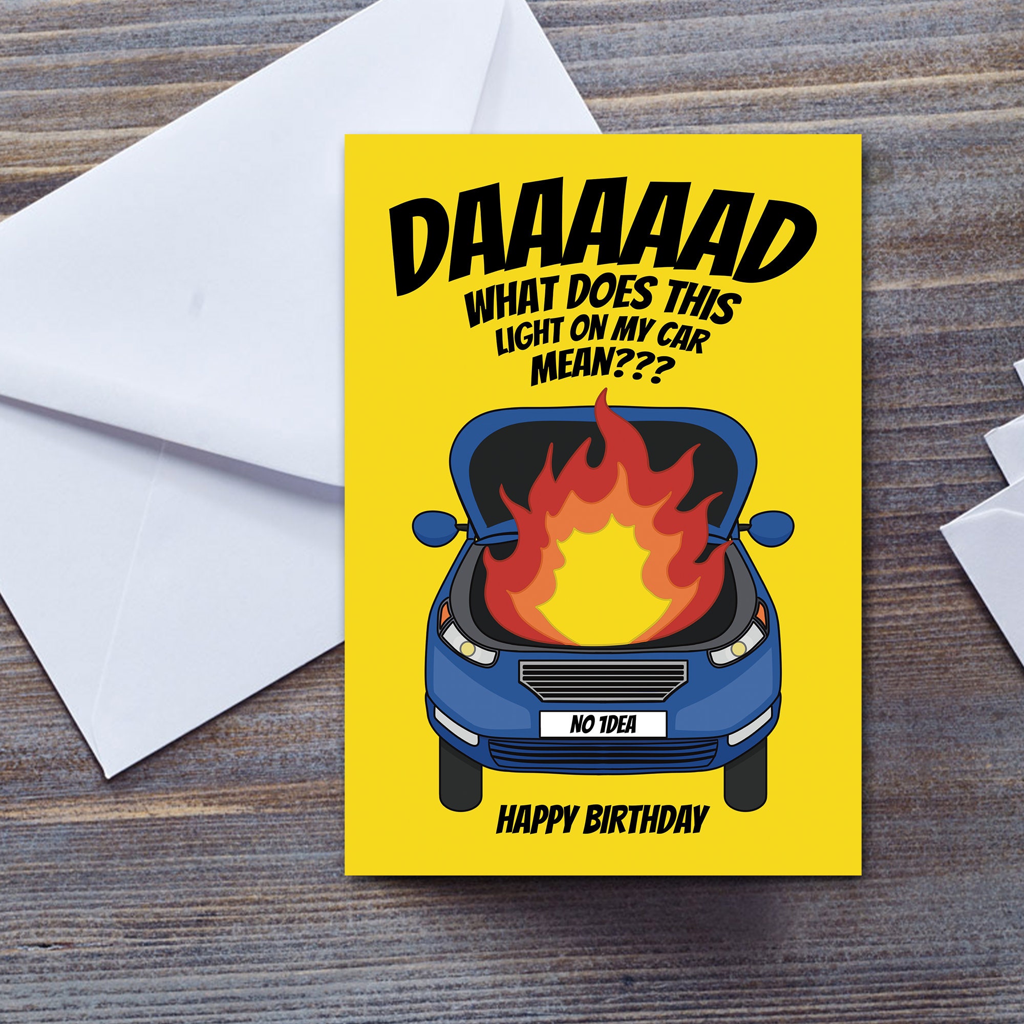 Happy Birthday Card for Dad, What Does This Light on My Car Mean? Funny ...