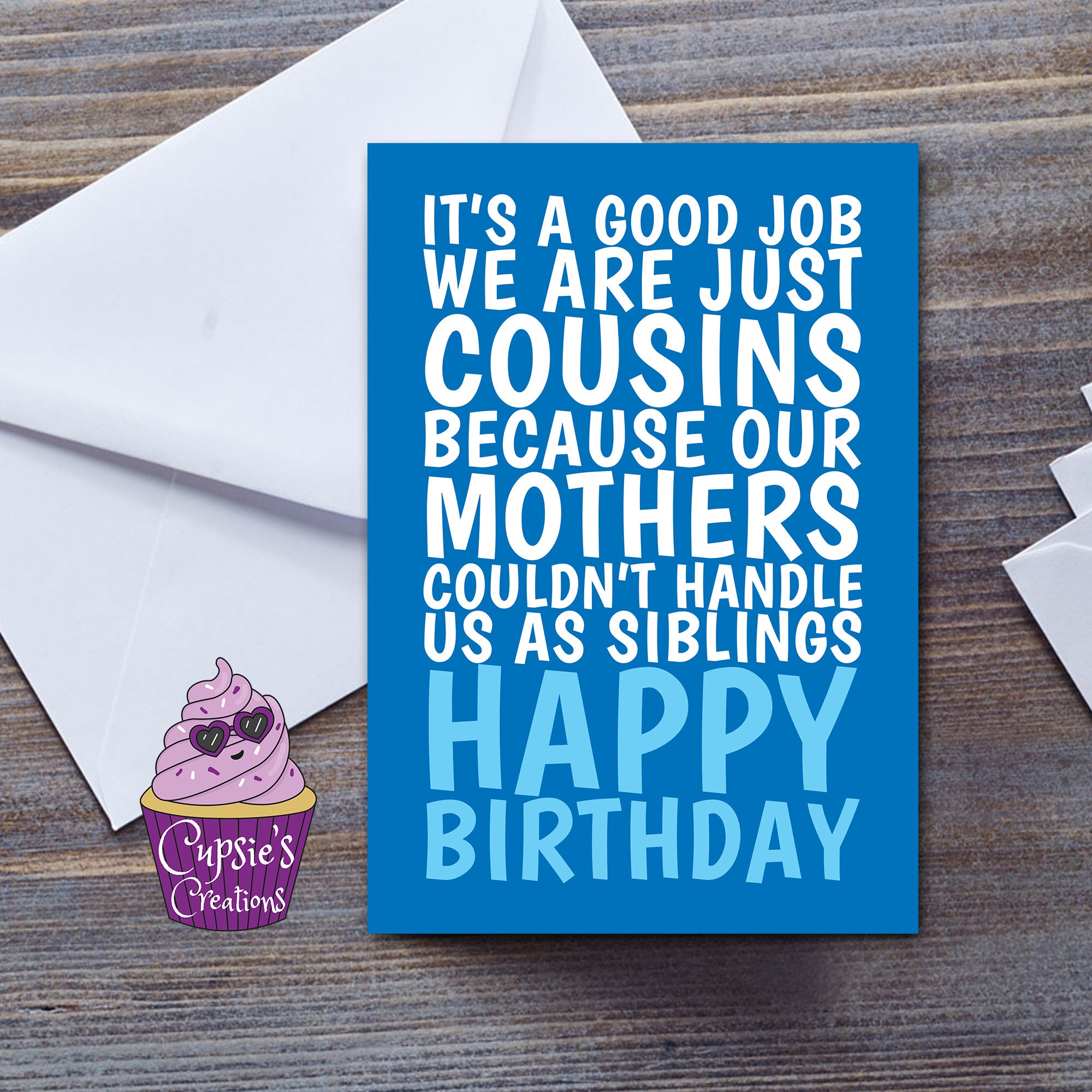 Funny Birthday Card for Cousin Best Cousin Card Like A Brother Like A ...