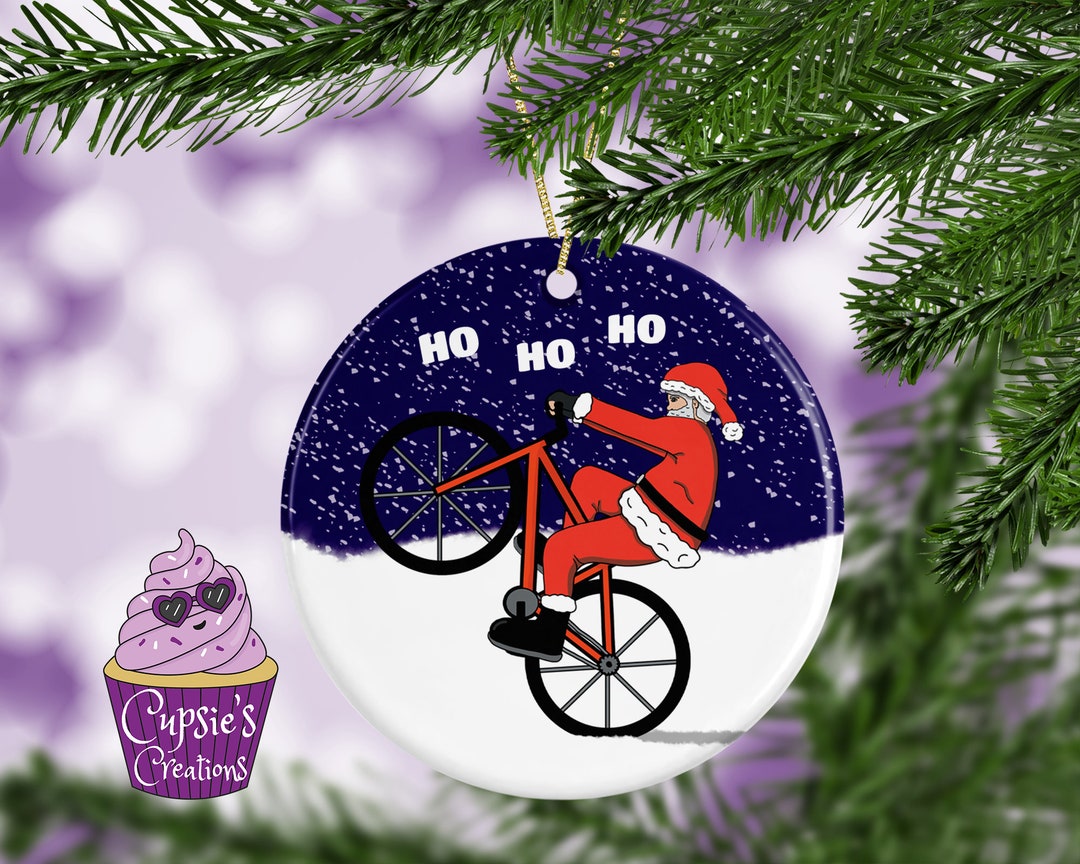 Funny Santa Wheelie Bike Christmas Ornament: Cycling Gift - Etsy