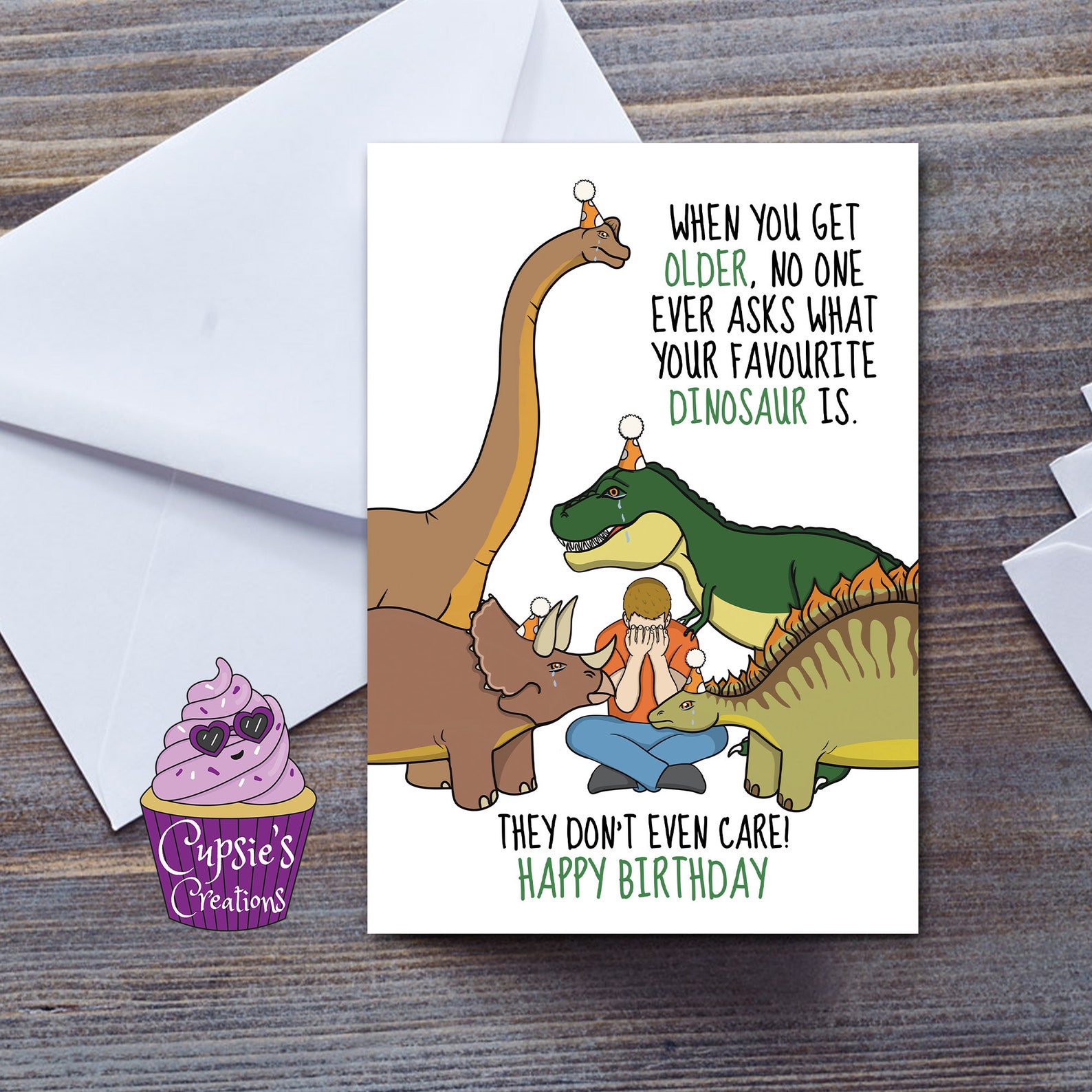 Funny Birthday Card, Meme Dinosaur T-rex Joke for Boyfriend, Mans ...