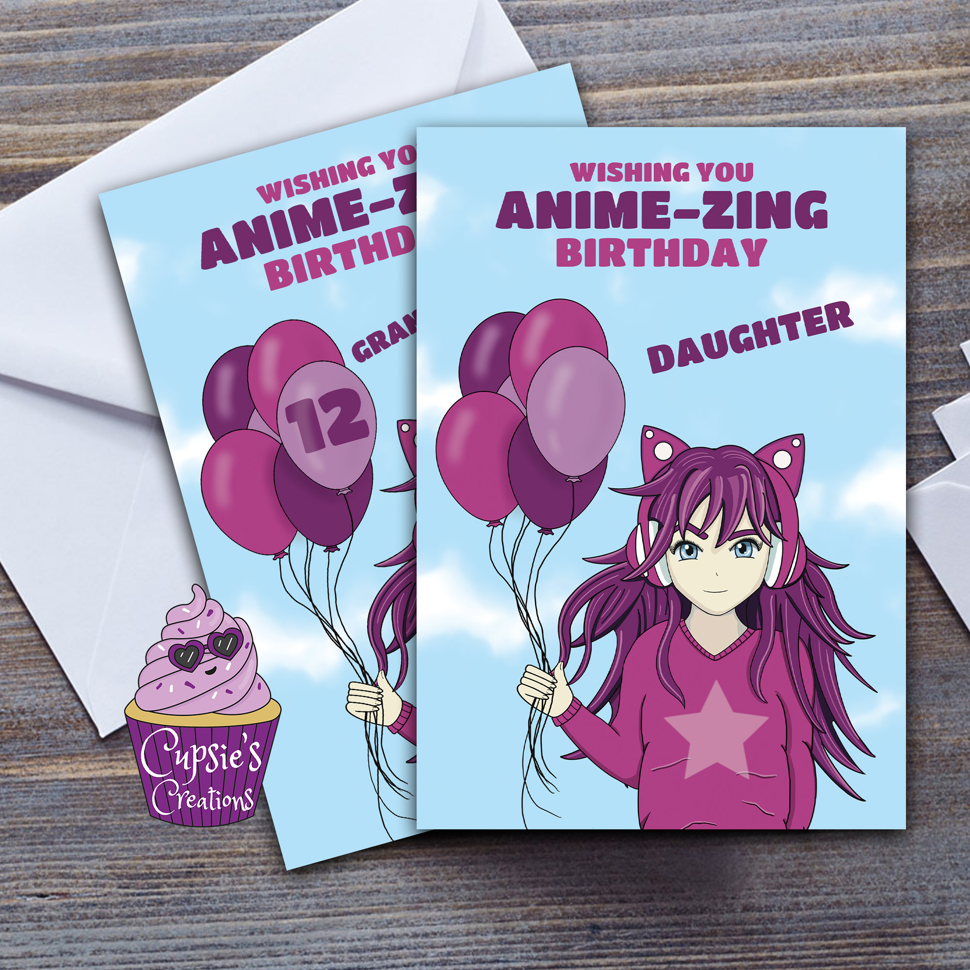 Anime Daughter Birthday Card Manga Birthday Card Kawaii Japanese Anime ...
