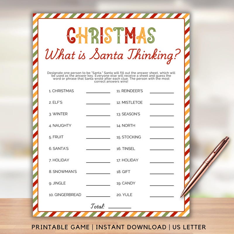 What is Santa Thinking Game - Etsy