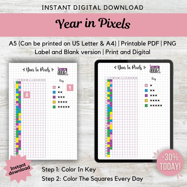 A Year in Pixels - Etsy
