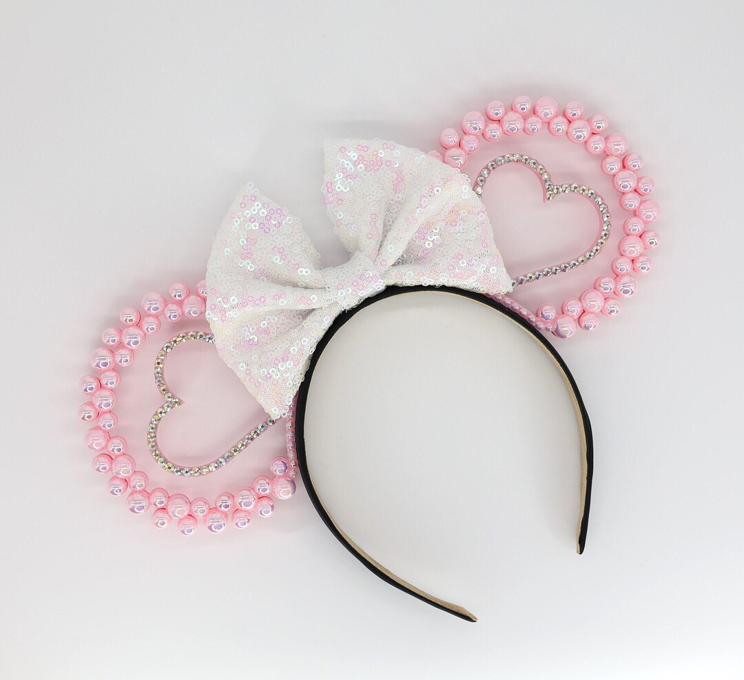 3D Heart Mickey Pearls Go Round Interlocking Mouse Ears - Etsy