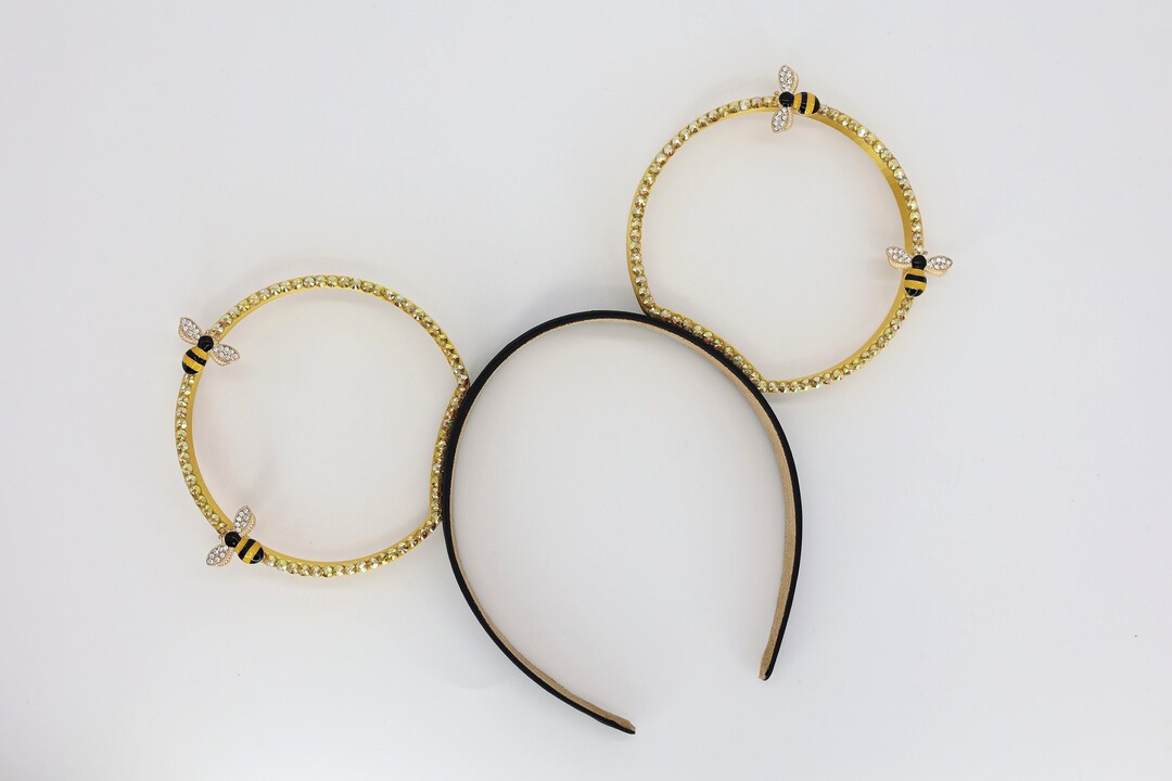 3D Sparkly Bumble Bee GOLD Mouse Ears - Etsy